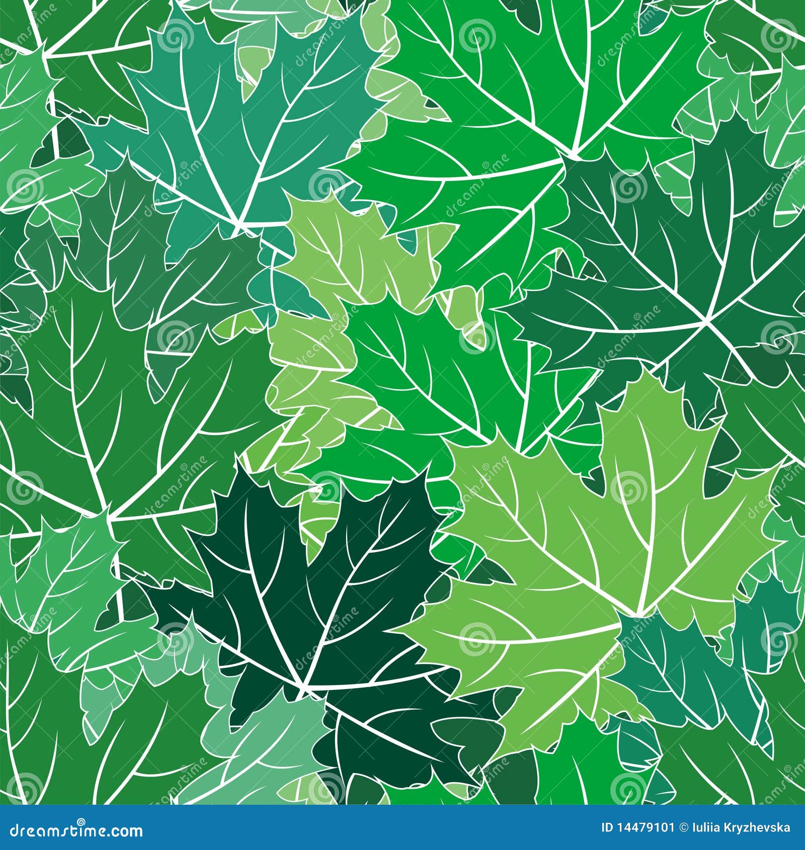 Spring Maple Green Leaves Seamless Vector Texture Stock Vector ...