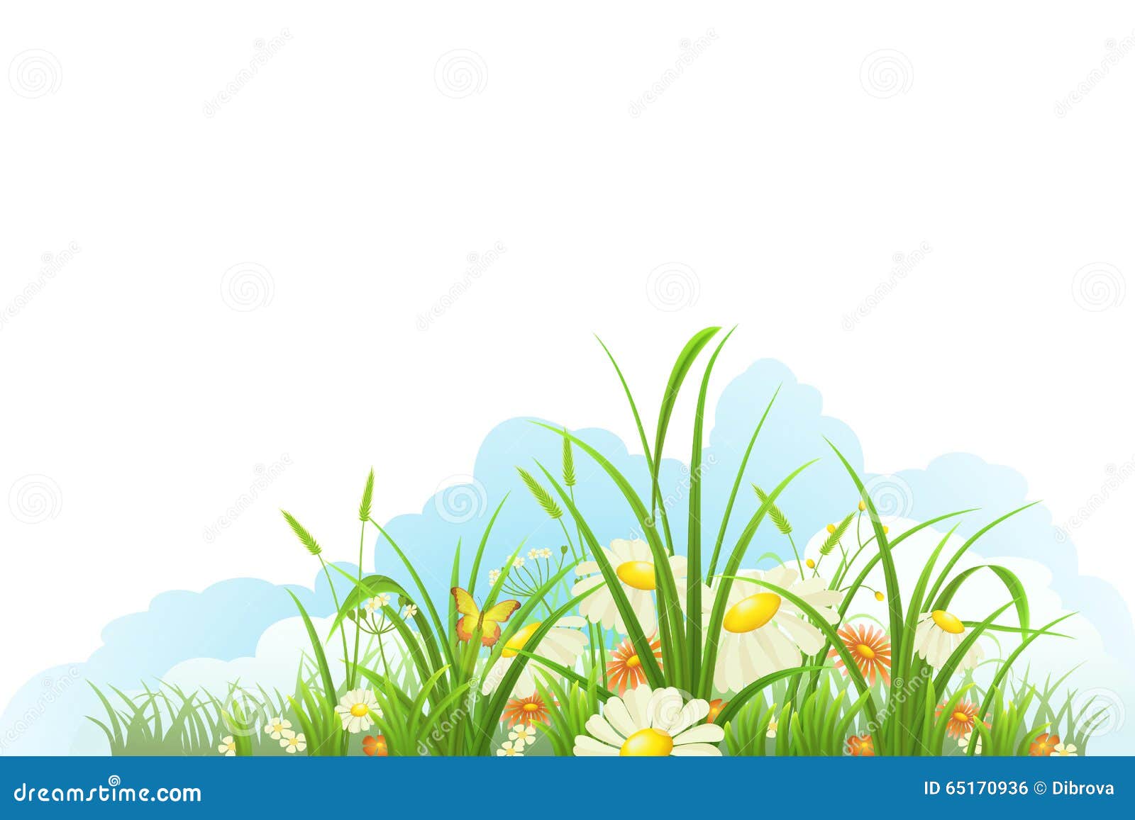 Spring meadow banner stock vector. Illustration of blossom - 65170936