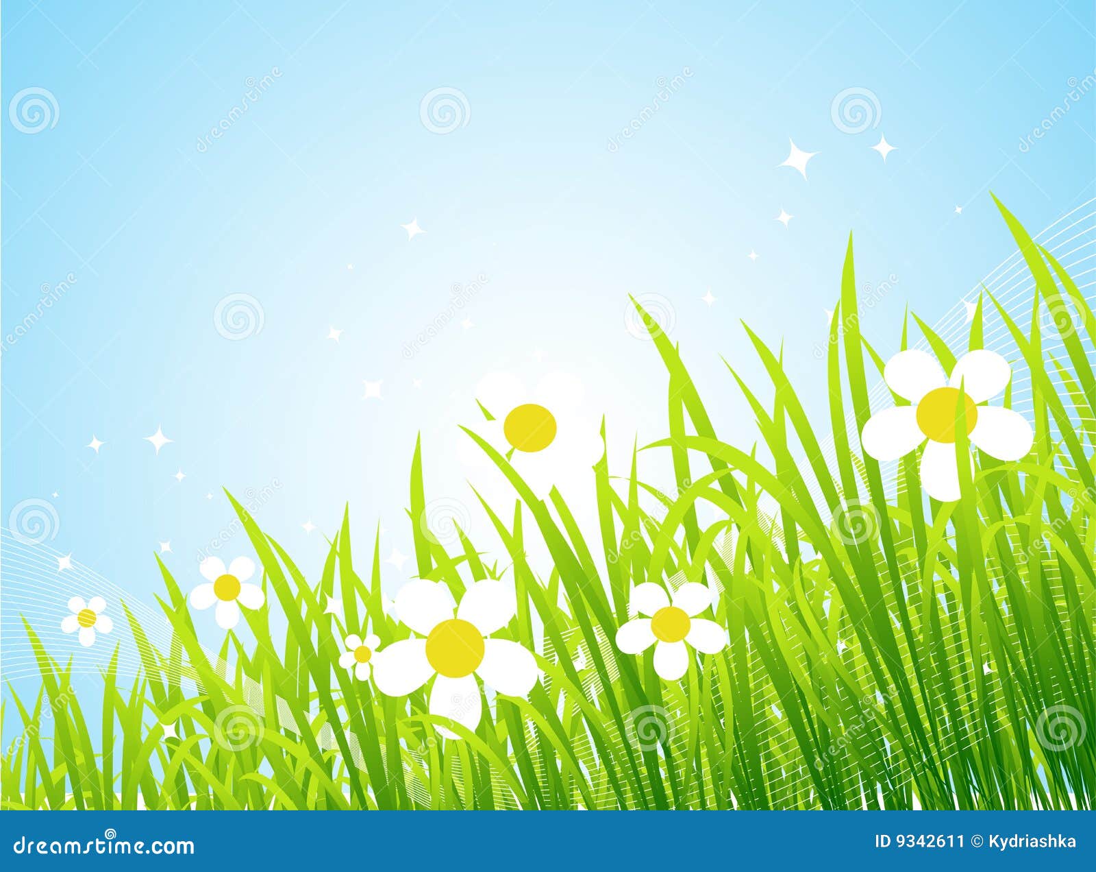 Spring meadow beautiful stock vector. Illustration of flower - 9342611