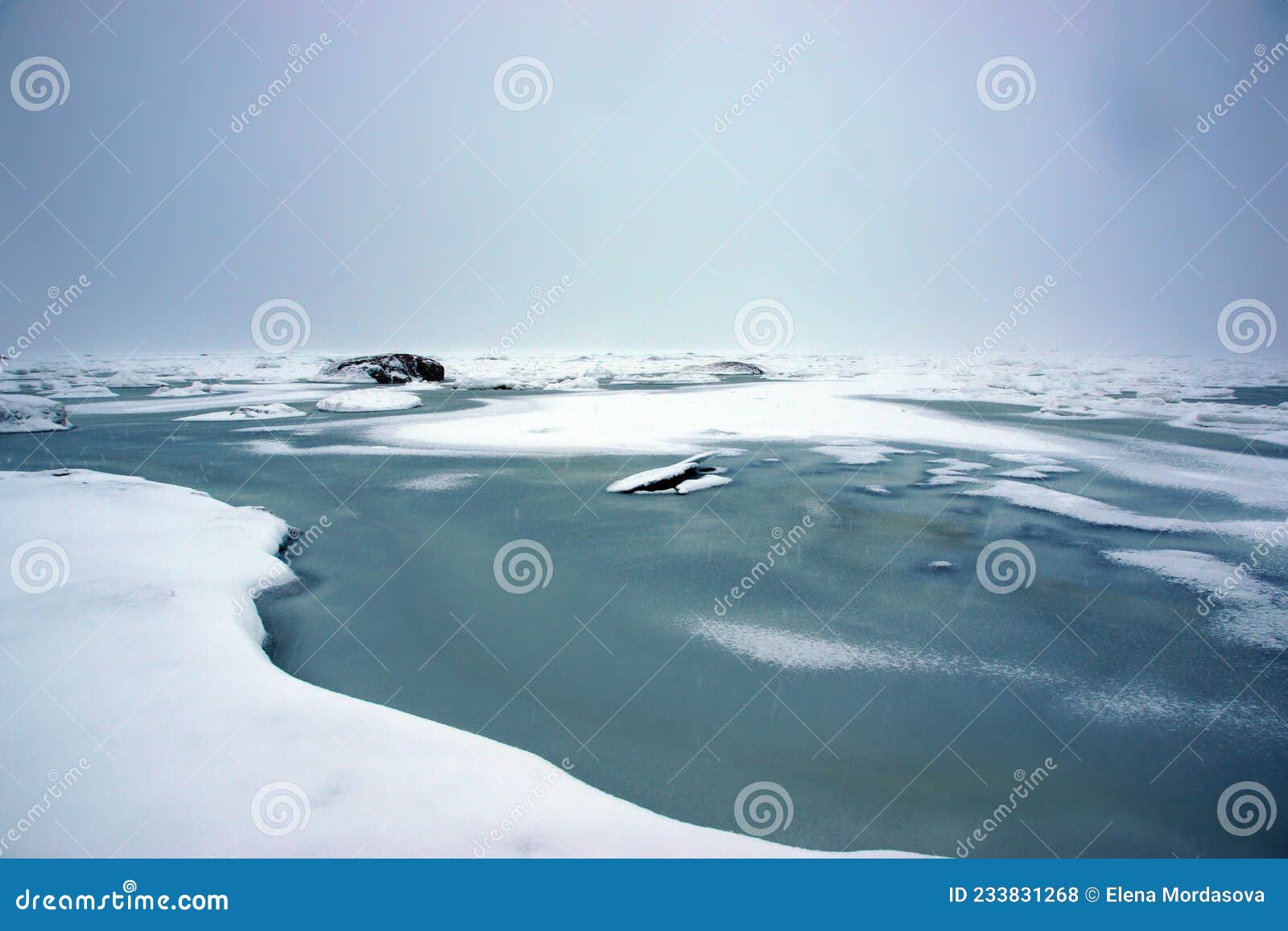 Spring Melting of Ice on the Bay, Beginning of Spring, Water Shows ...