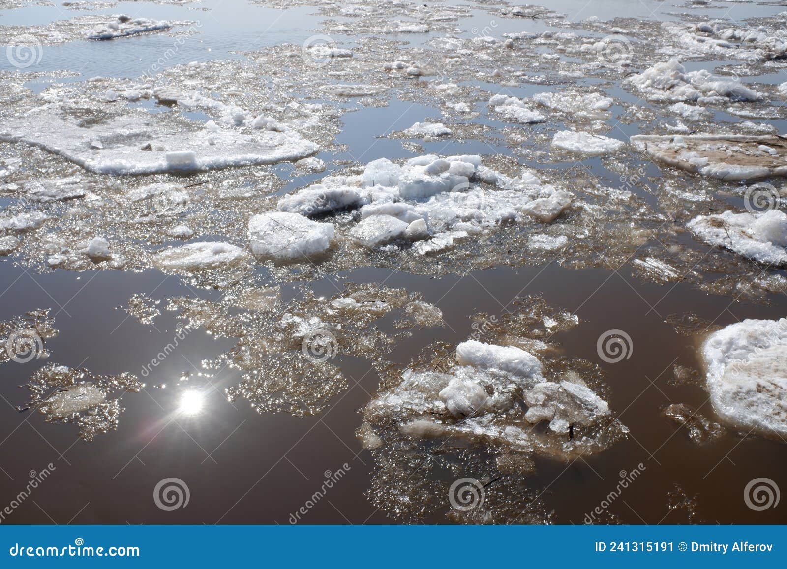Spring Melting of Ice on the River. Stock Image - Image of cool, float ...