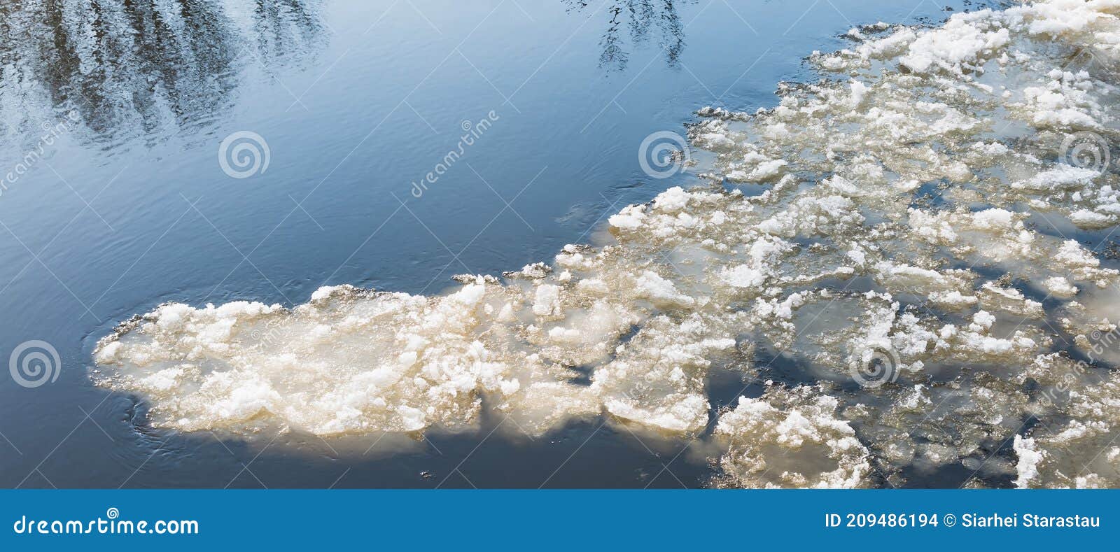 Spring Ice Melting on the River Stock Photo - Image of natural, color ...