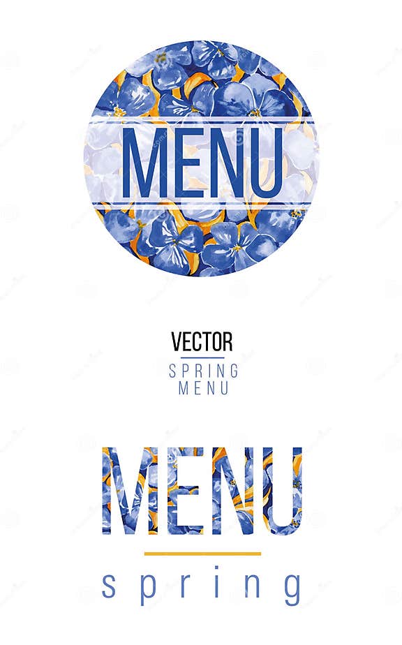 Spring Menu Design Options in Watercolor Stock Illustration ...