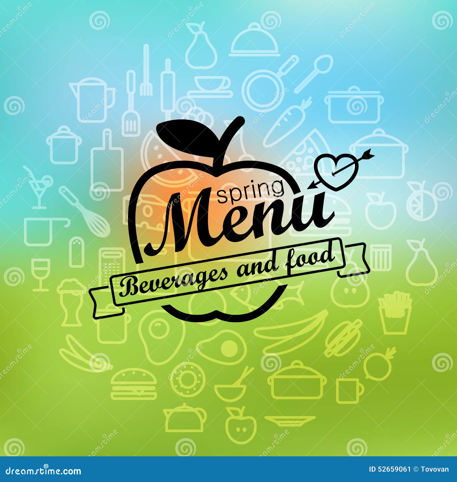 Spring menu label design stock vector. Illustration of icon - 52659061