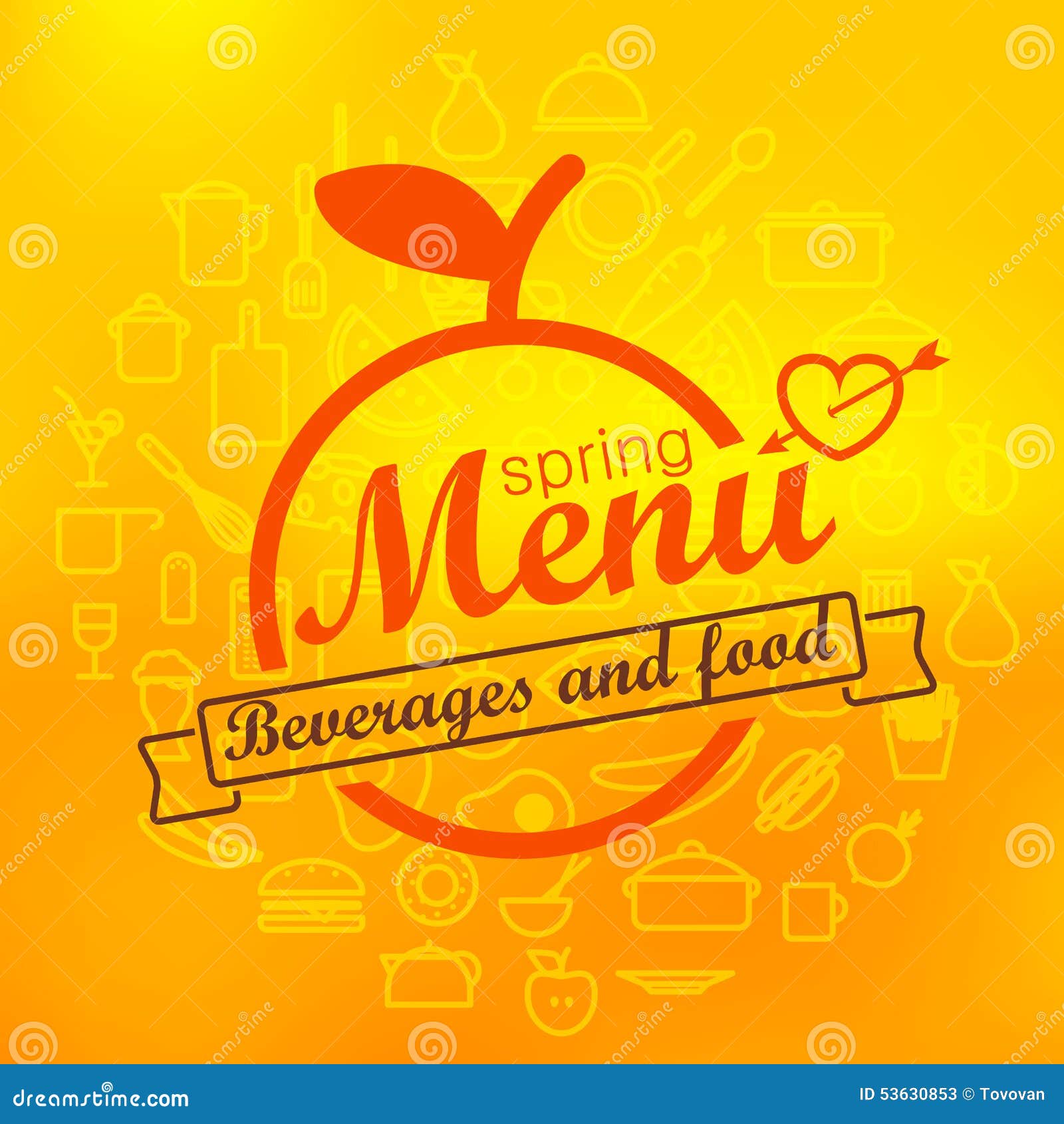 Spring menu label design stock vector. Illustration of composition ...