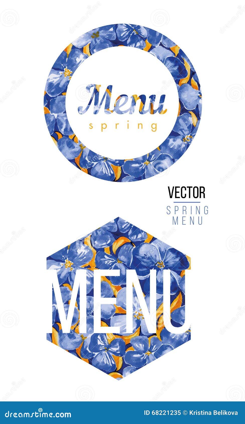 Spring menu in watercolor stock illustration. Illustration of design ...