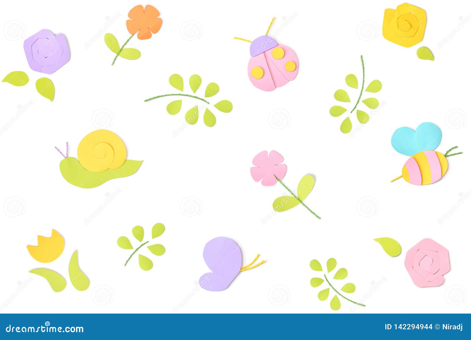 Spring Background Paper Cut on White Background Stock Illustration ...