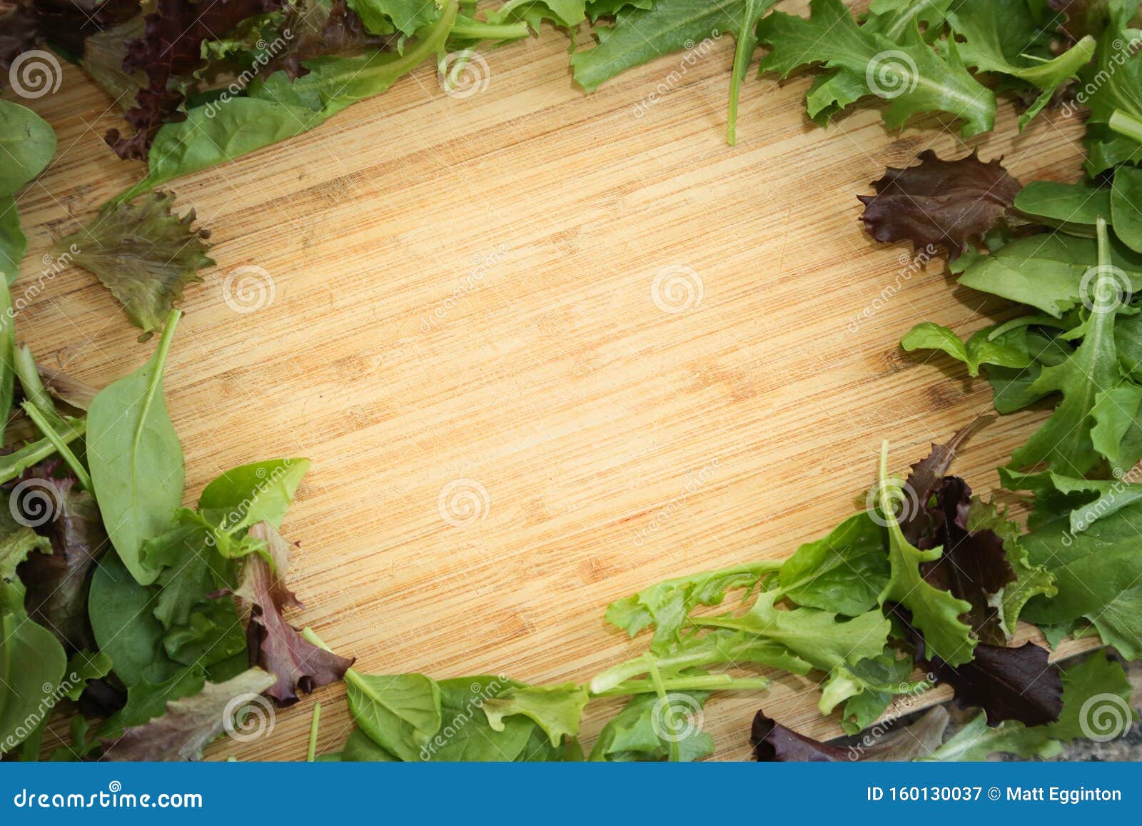 Spring Mix Lettuce Frame, Lettuce Frame on a Chopping Board Stock Image ...