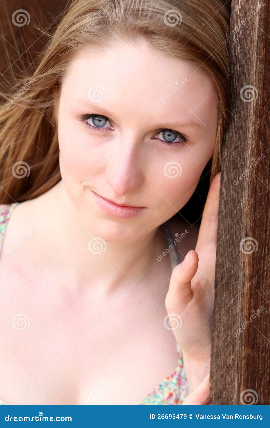Spring model stock image. Image of country, person, railing - 26693479