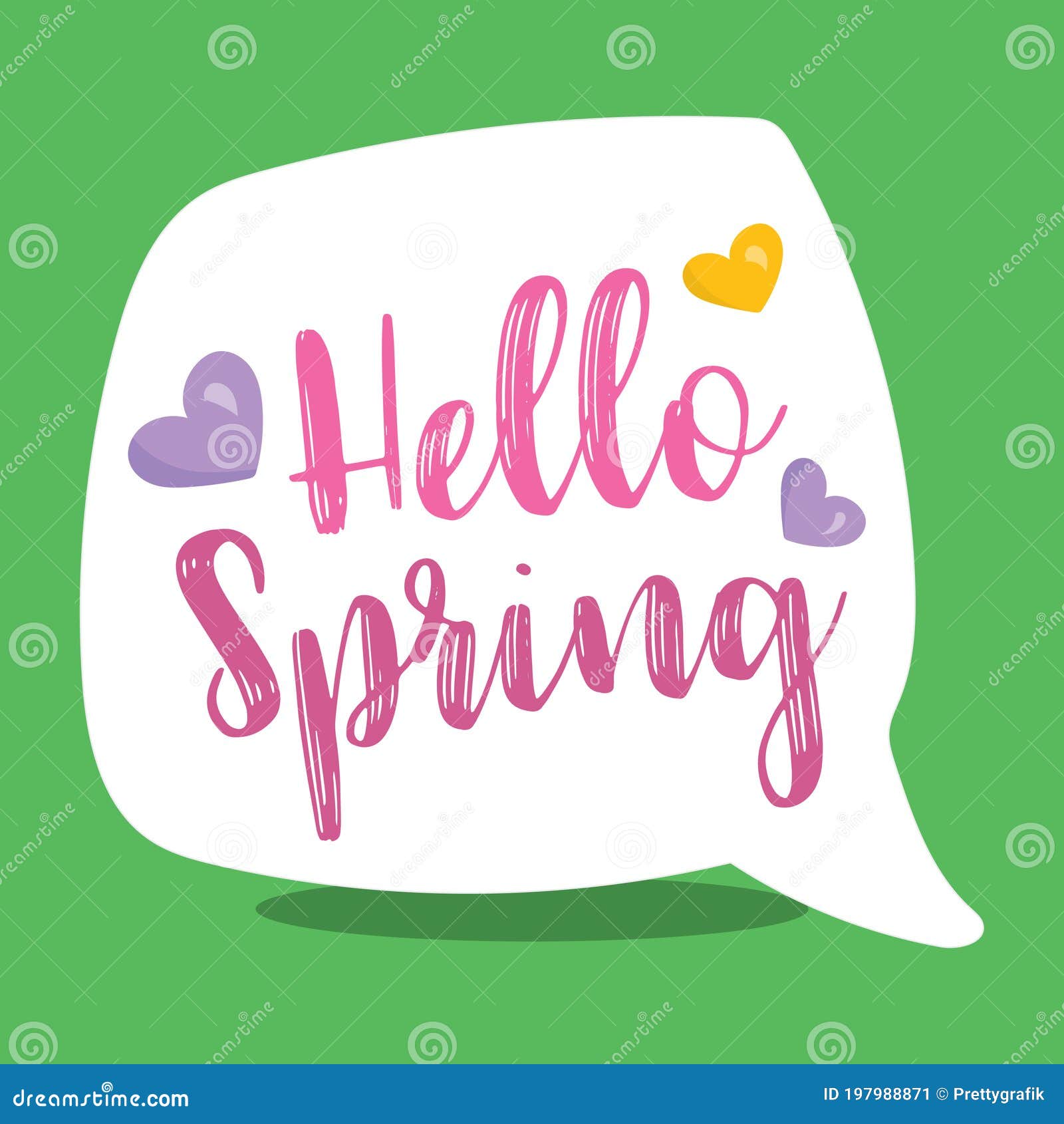 SPRING MONSTER HELLO 07 stock vector. Illustration of graphic - 197988871