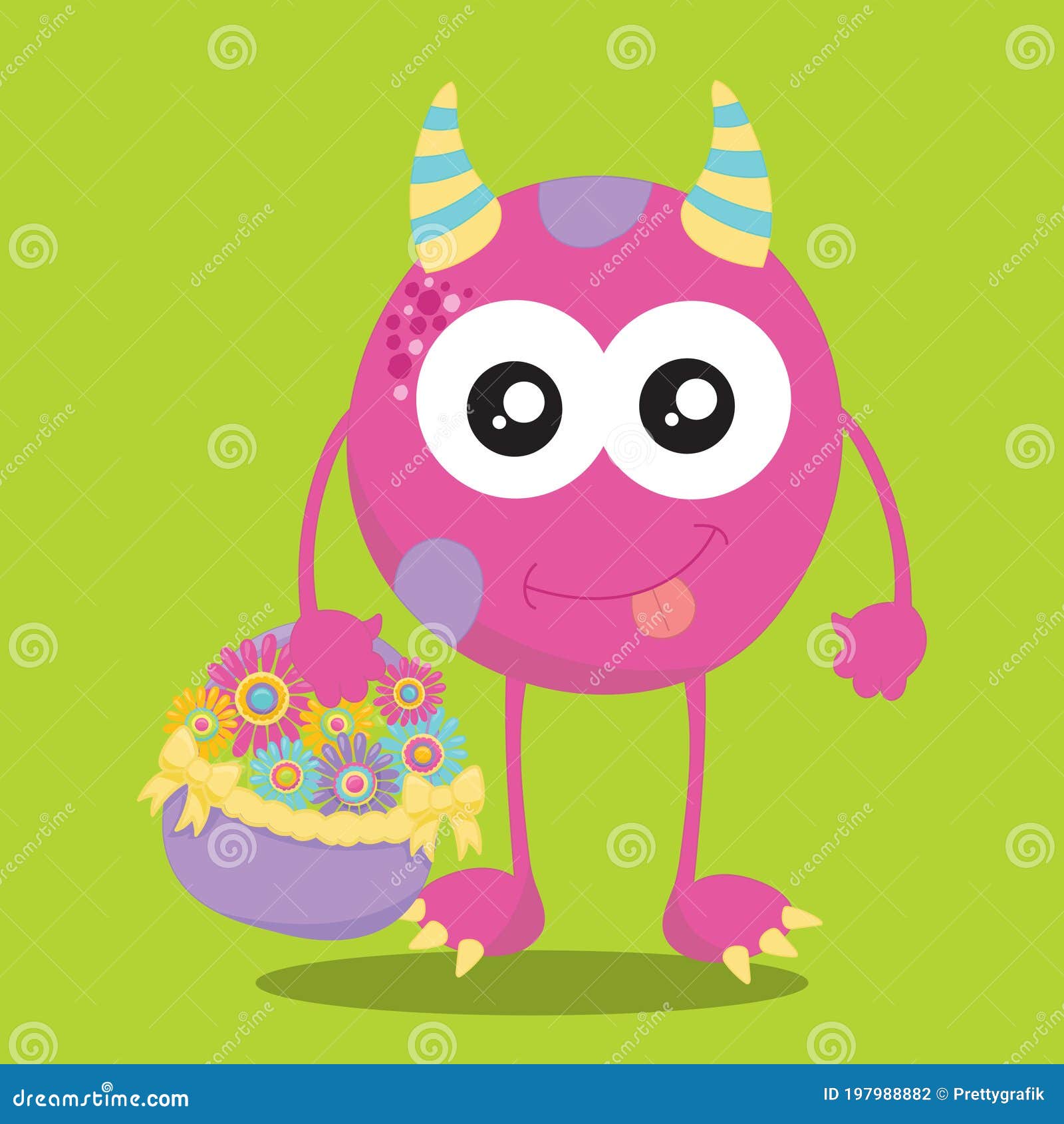 SPRING MONSTER PINK SMALL 06 Stock Vector - Illustration of spring ...