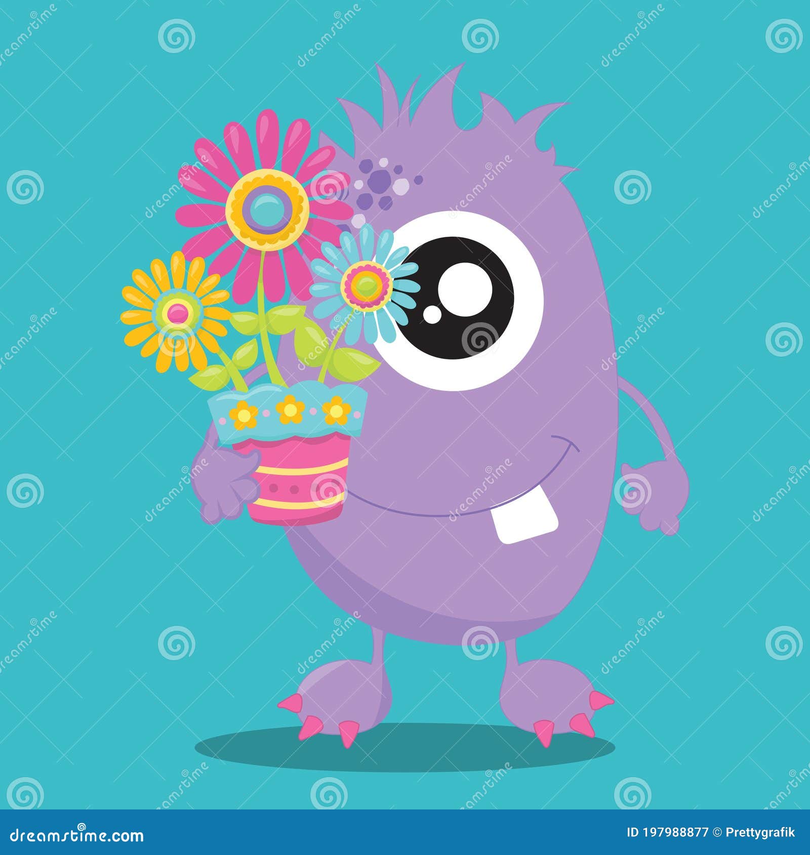 SPRING MONSTER VIOLET ONE EYE 05 Stock Vector - Illustration of monster ...