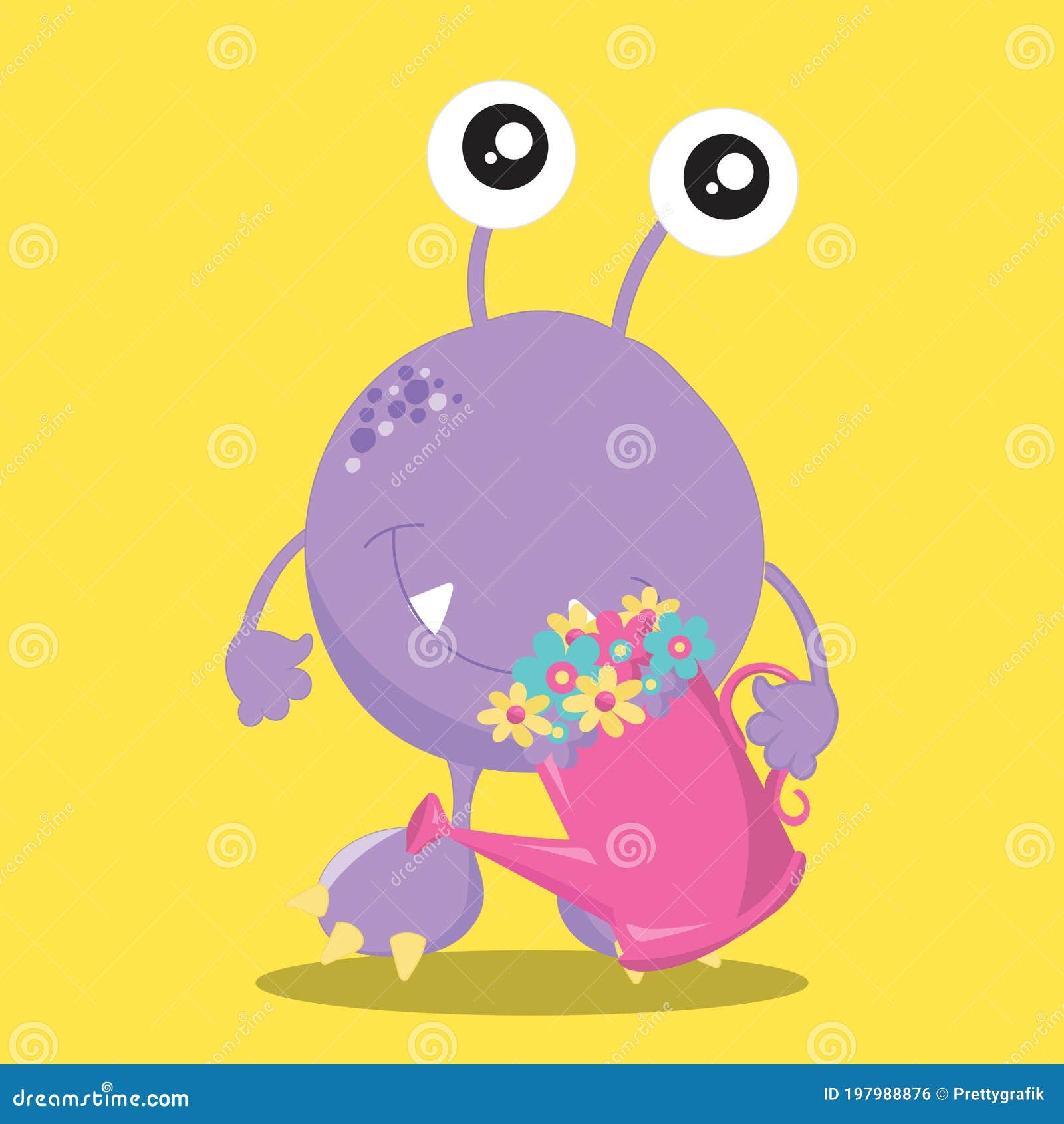 SPRING MONSTER VIOLET 02 stock vector. Illustration of cartoon - 197988876