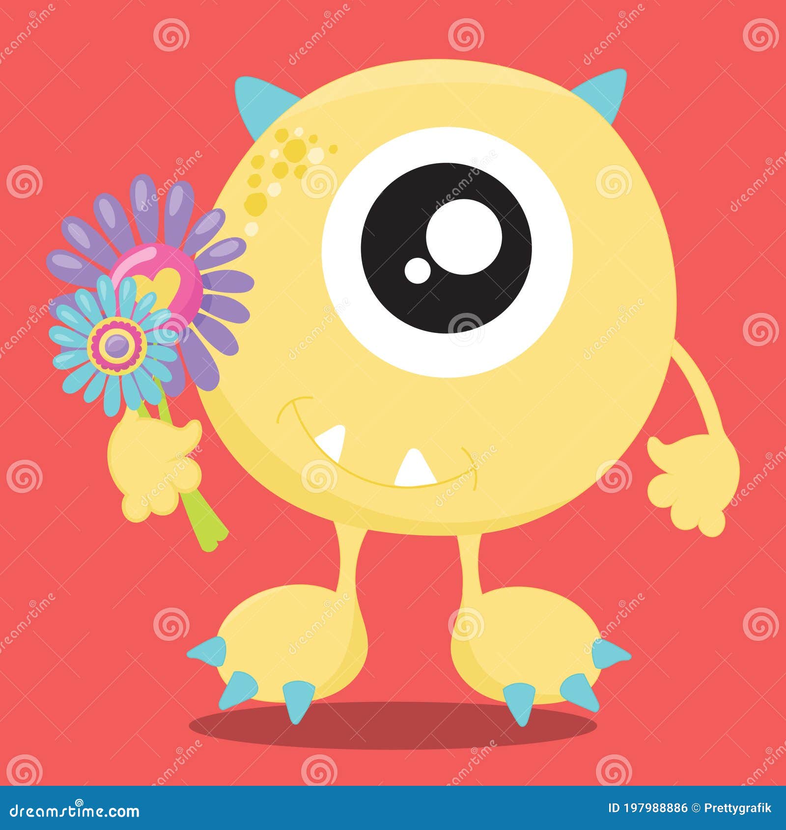 SPRING MONSTER YELLOW 01 stock vector. Illustration of yellow - 197988886