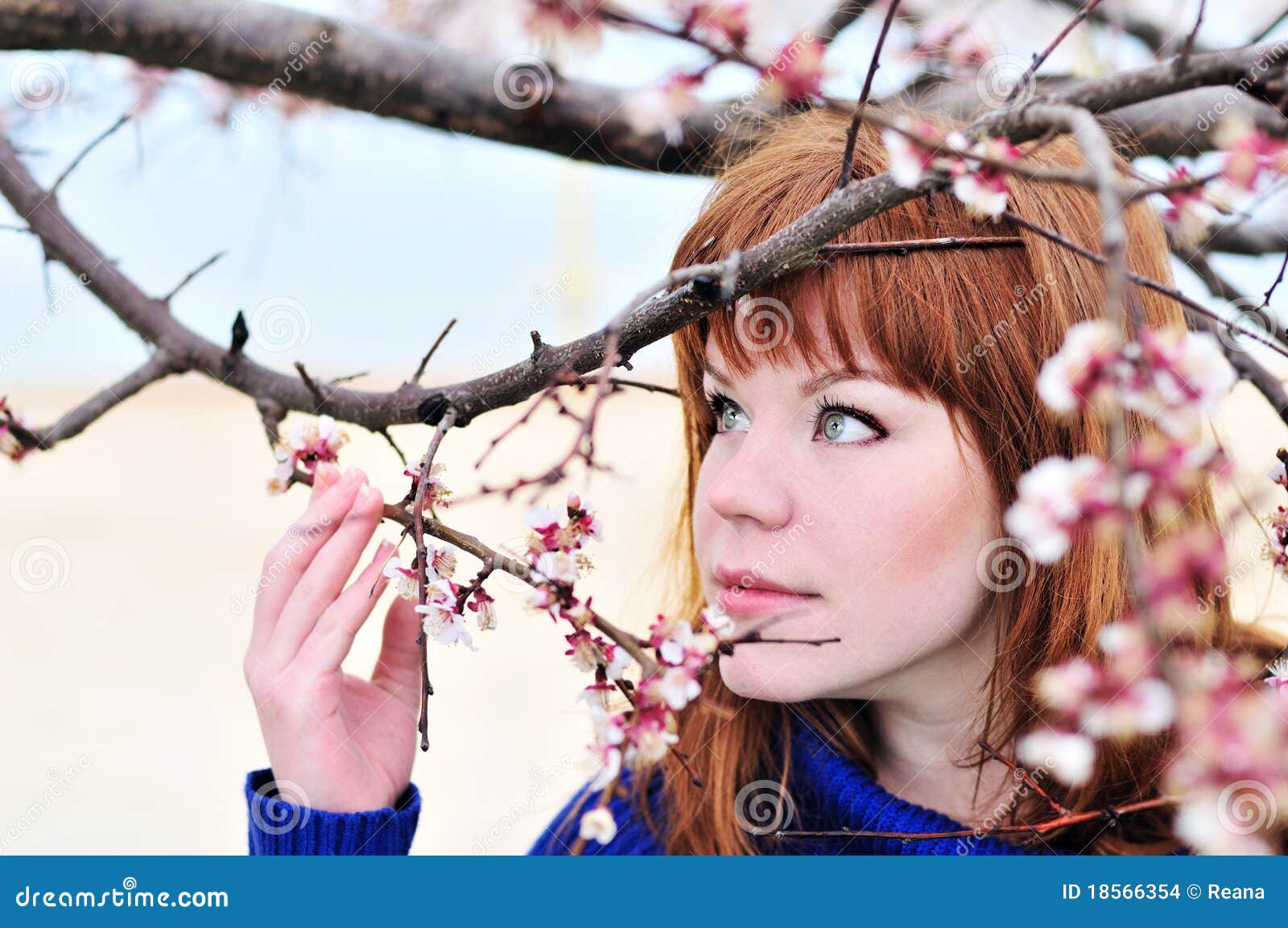 Spring mood stock photo. Image of hair, look, outside - 18566354