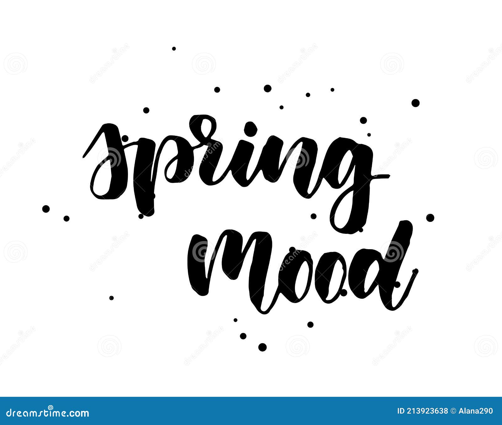 Spring mood lettering stock vector. Illustration of shadow - 213923638