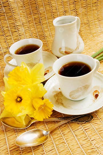 Spring morning coffee stock photo. Image of black, milk - 13473720