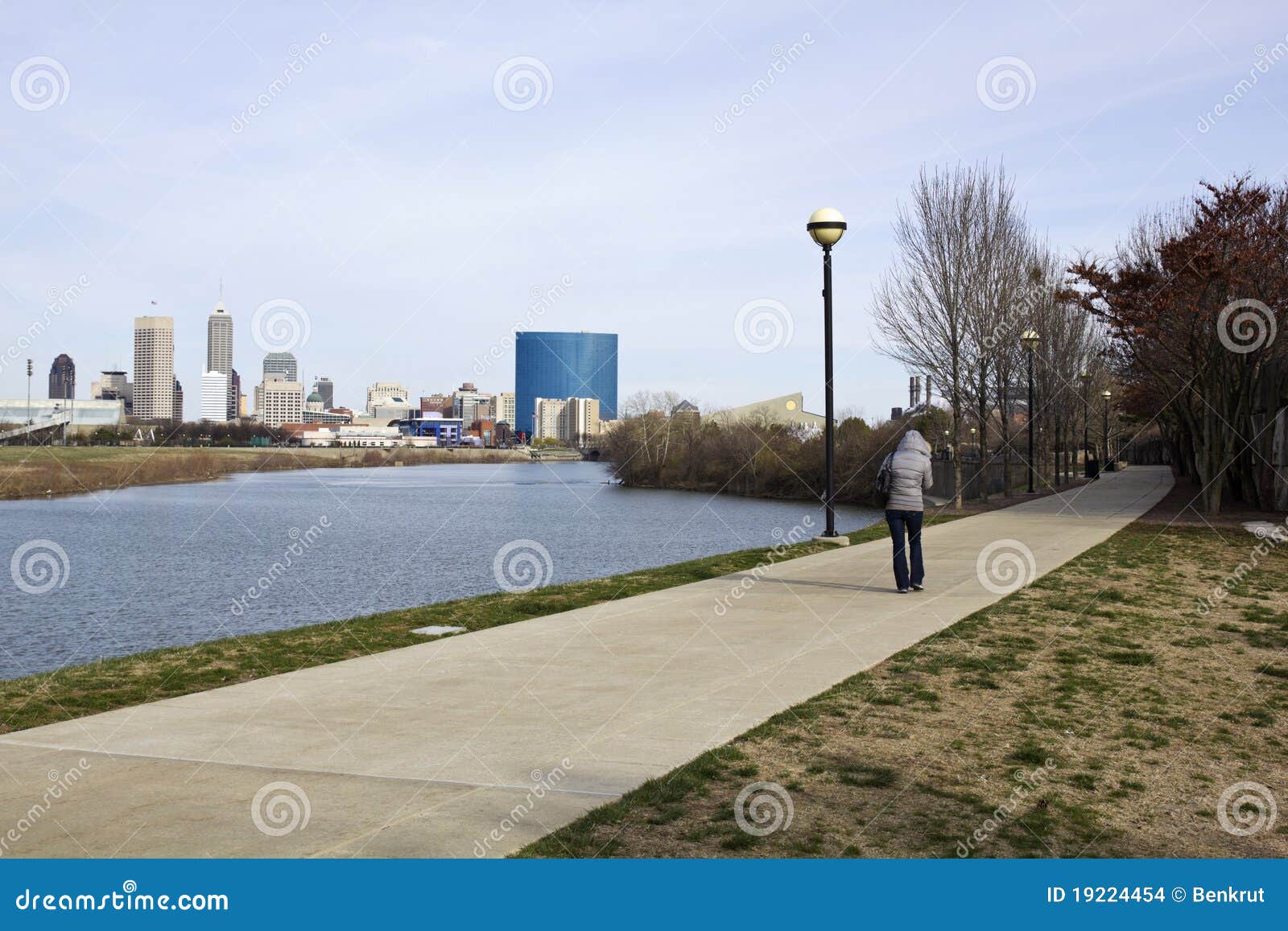 Spring Morning in Indianapolis Stock Photo - Image of walking ...