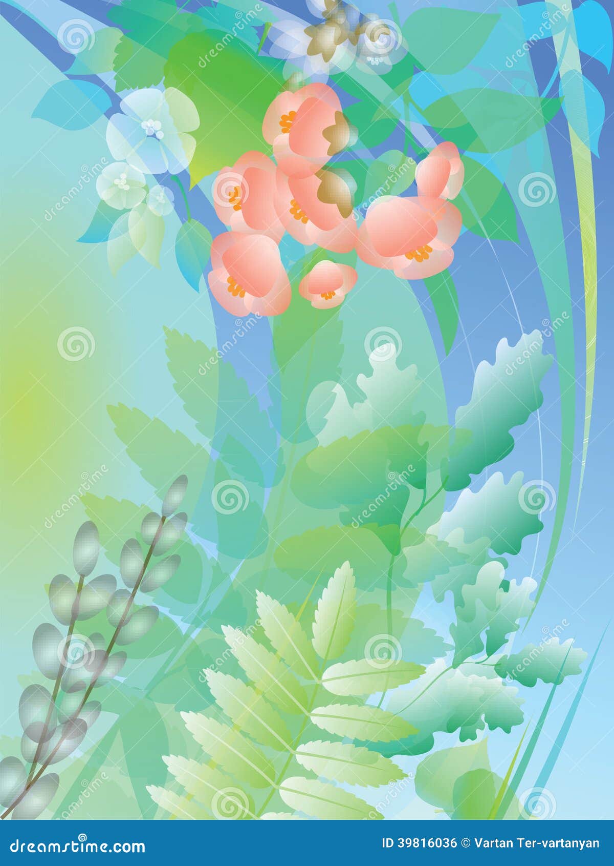 Spring motives stock vector. Illustration of flowerses - 39816036