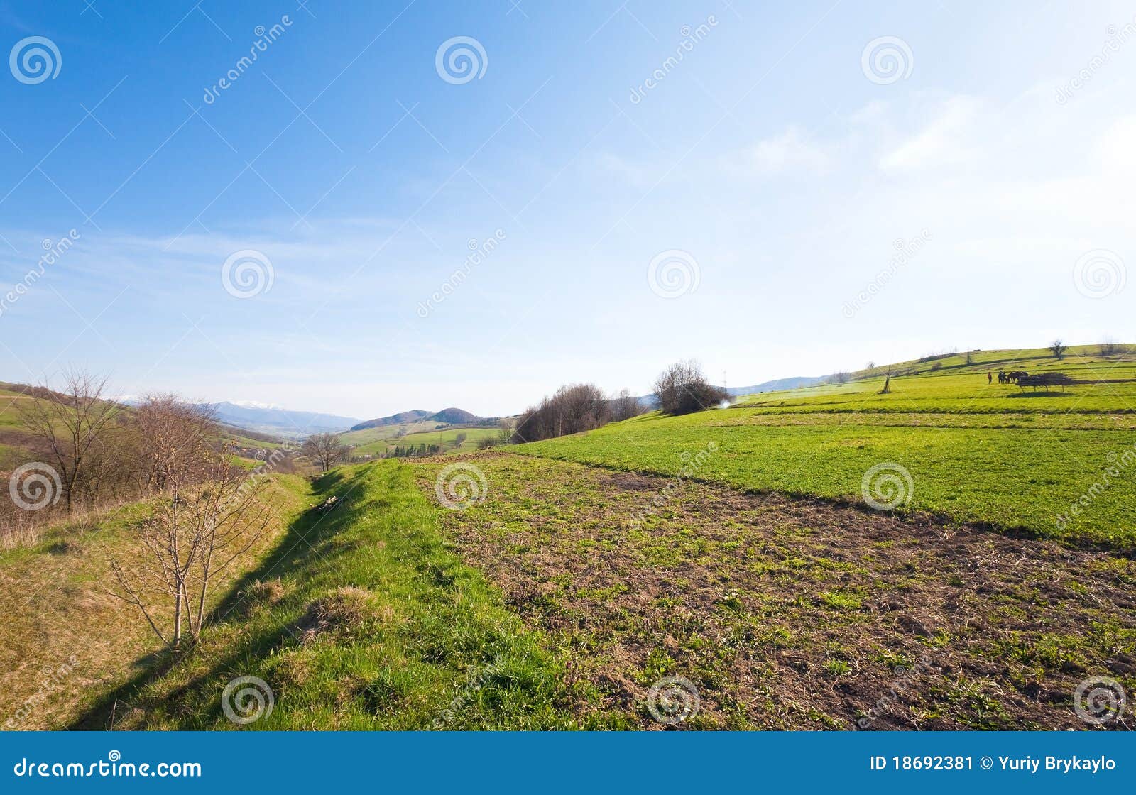 Spring Mountain Country Valley View Stock Image - Image of tranquil ...
