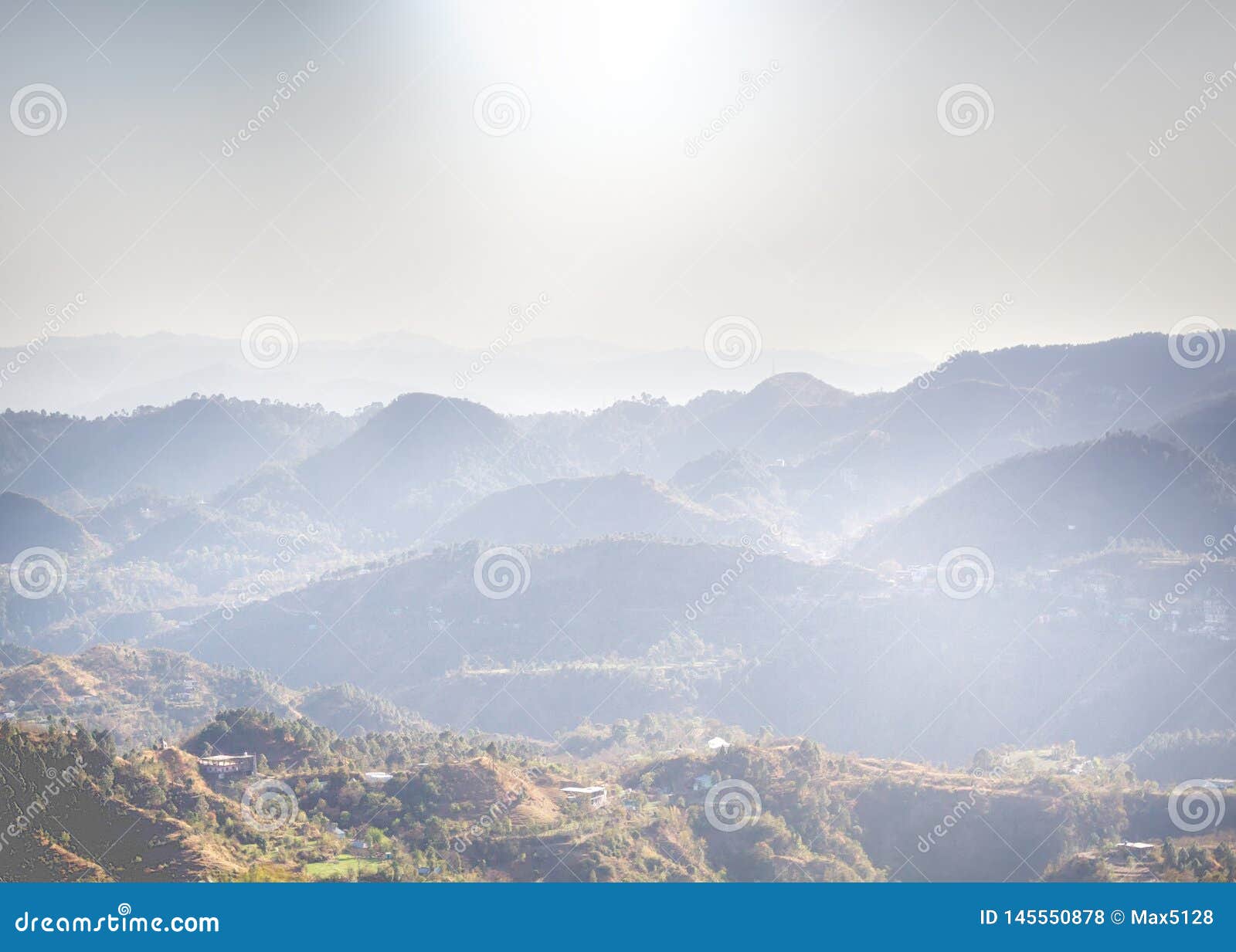 Spring Mountain Landscape of Outer Himalayas Stock Photo - Image of ...