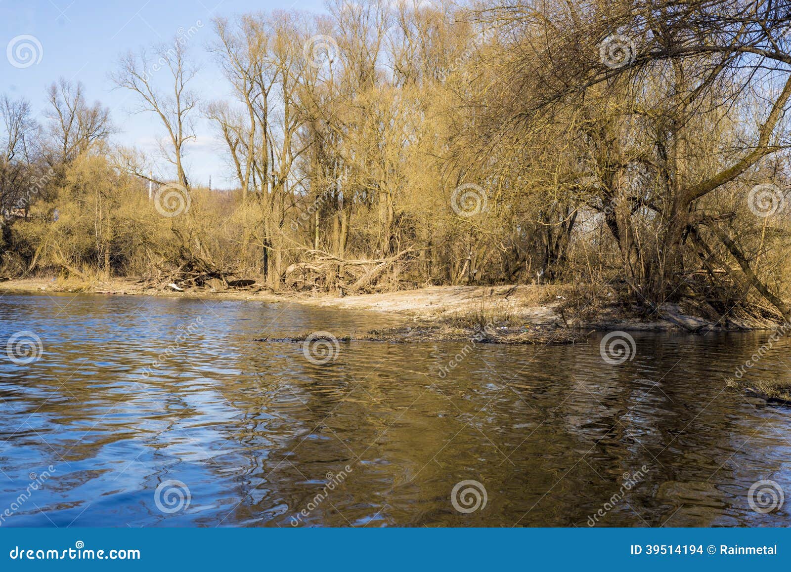 Spring Mountain River with Creek Stock Photo - Image of iceland ...