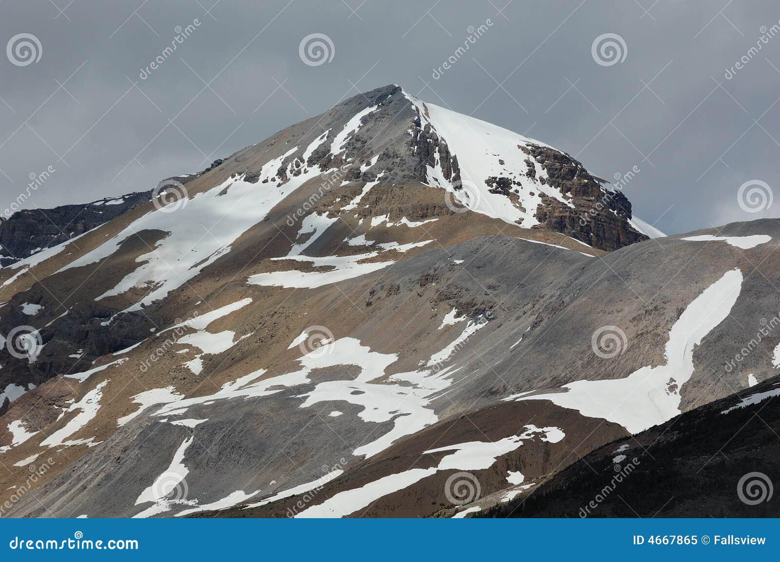 Spring Mountain Summit in Light and Shadow Stock Image - Image of slope ...