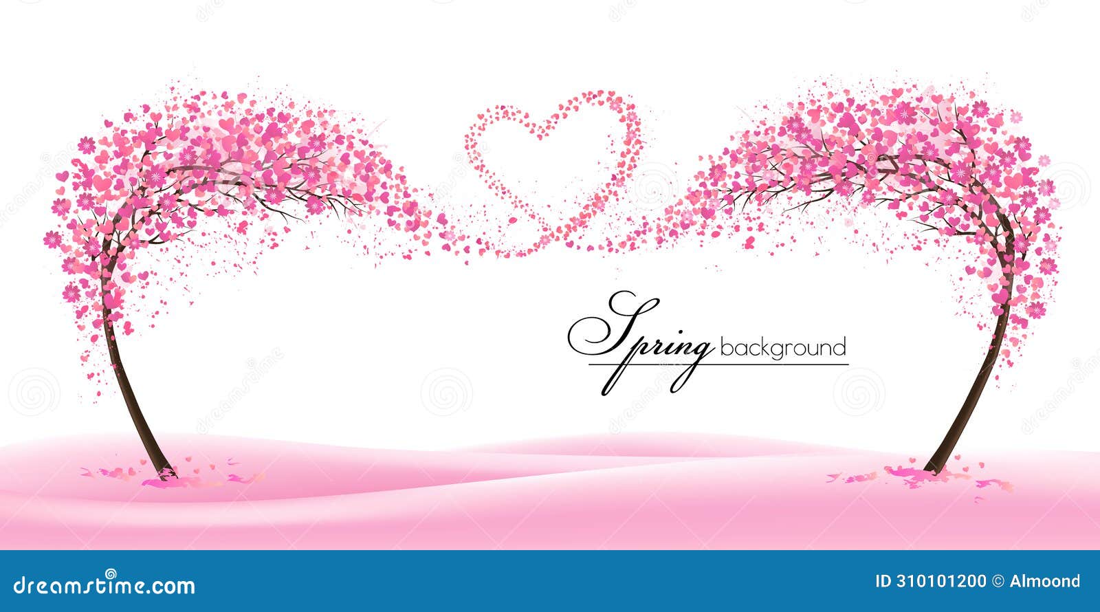 Spring Natural Background with Stylized Trees Representing the Season ...