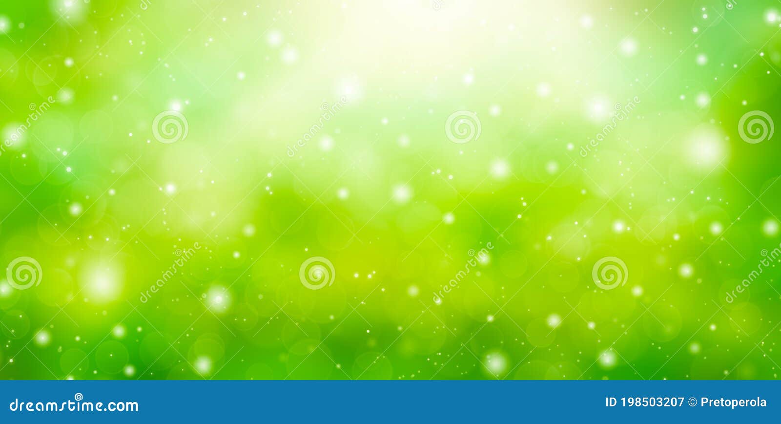 Spring Nature Background with Green Blurred Bokeh Lights Stock ...