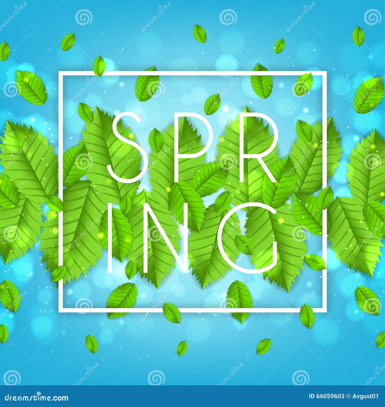 Spring Nature Banner with Leafs Stock Vector - Illustration of lawn ...