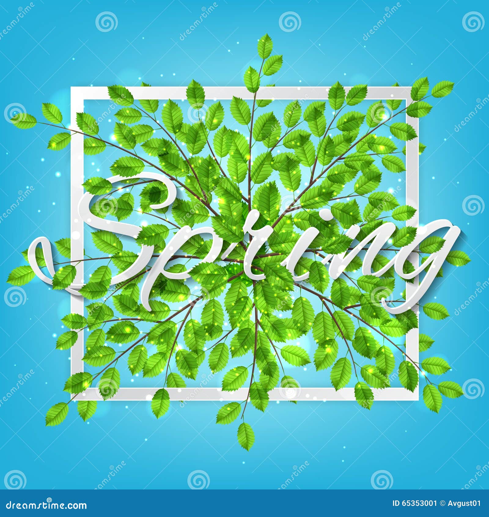 Spring Nature Banner with Tree Twigs Stock Vector - Illustration of ...