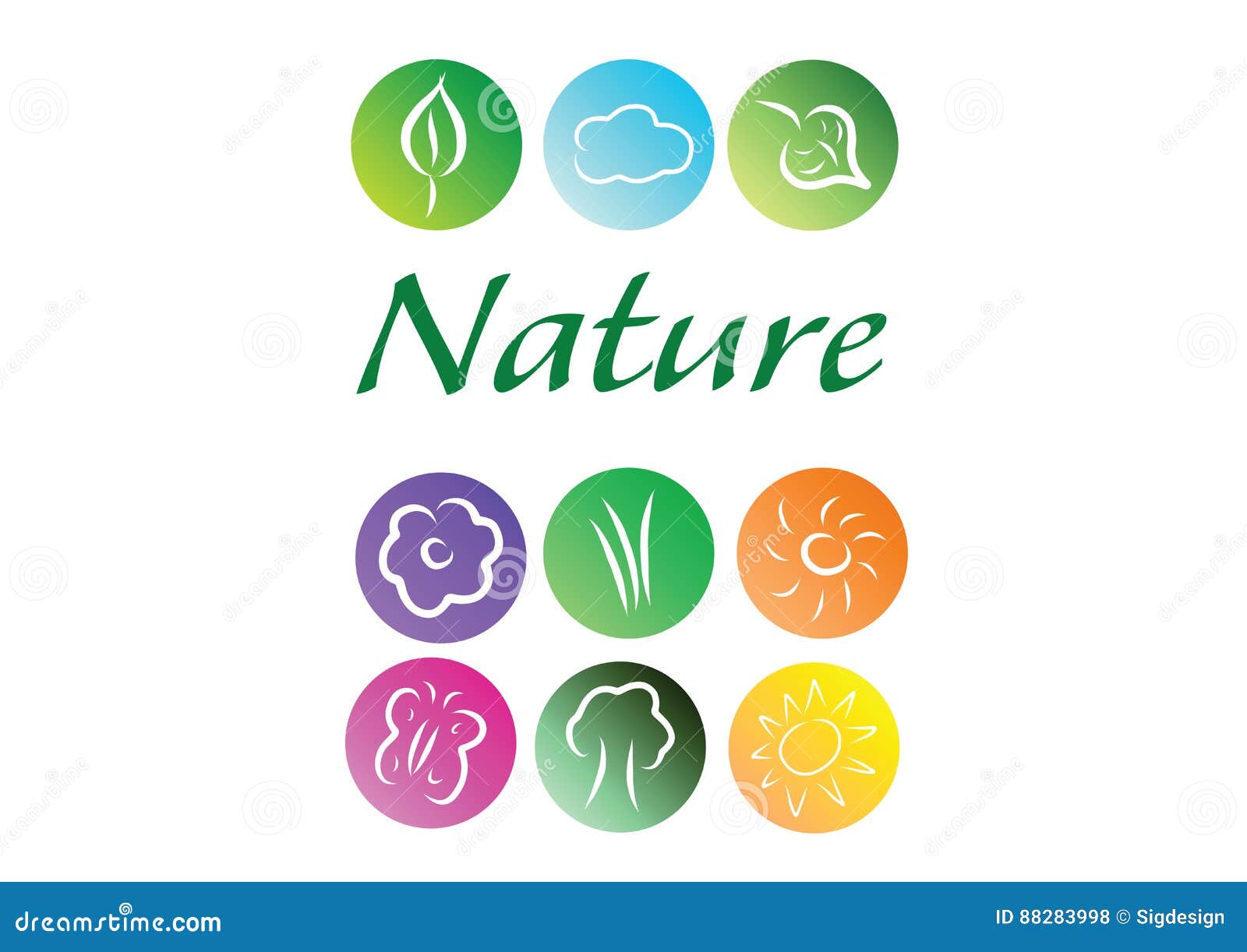 Spring and nature icon set stock vector. Illustration of yellow - 88283998