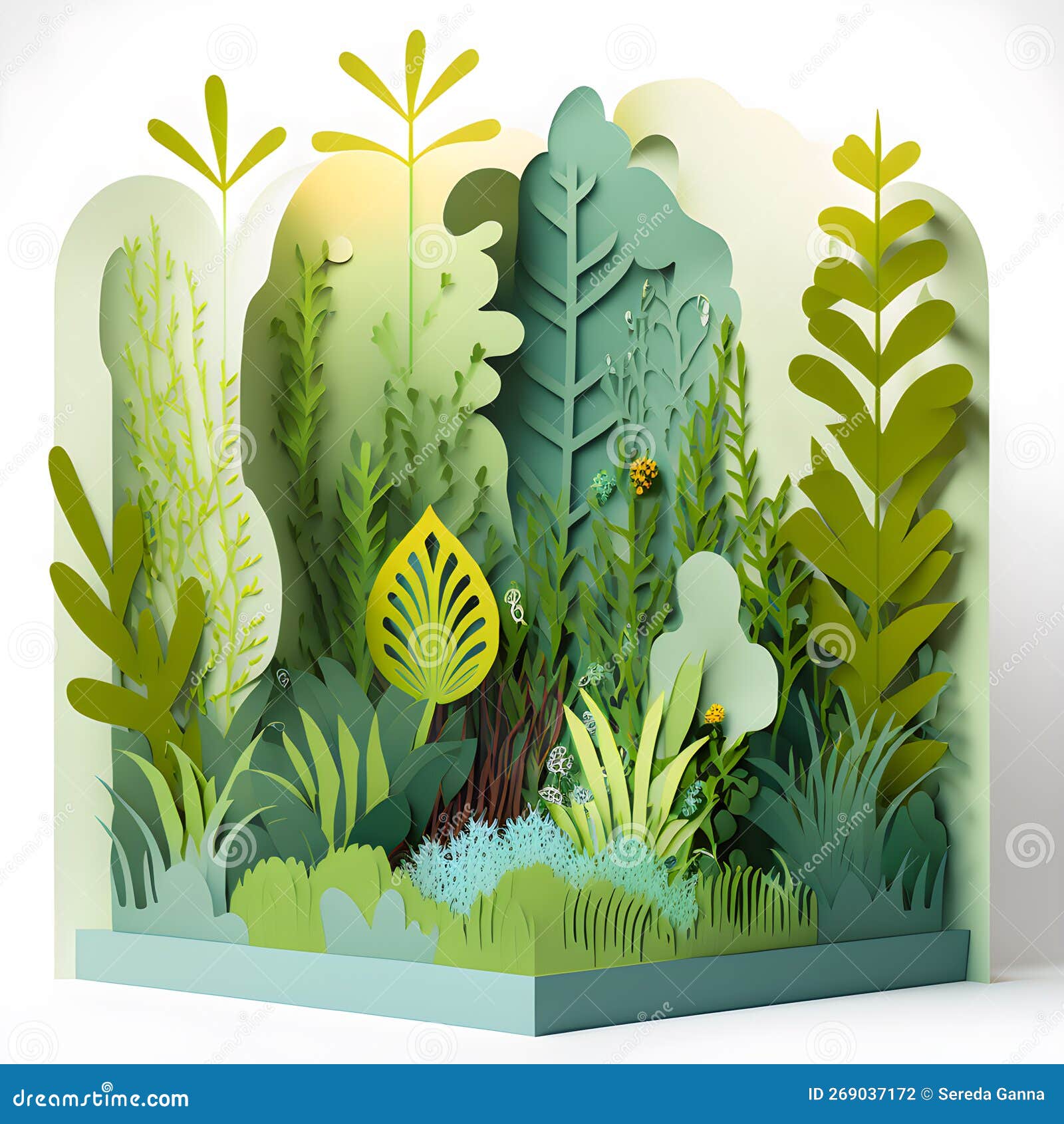Spring Nature Papercut Diorama Stock Illustration - Illustration of ...
