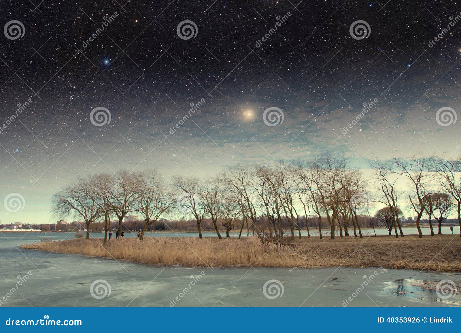 Spring night. stock photo. Image of peace, blue, beautiful - 40353926