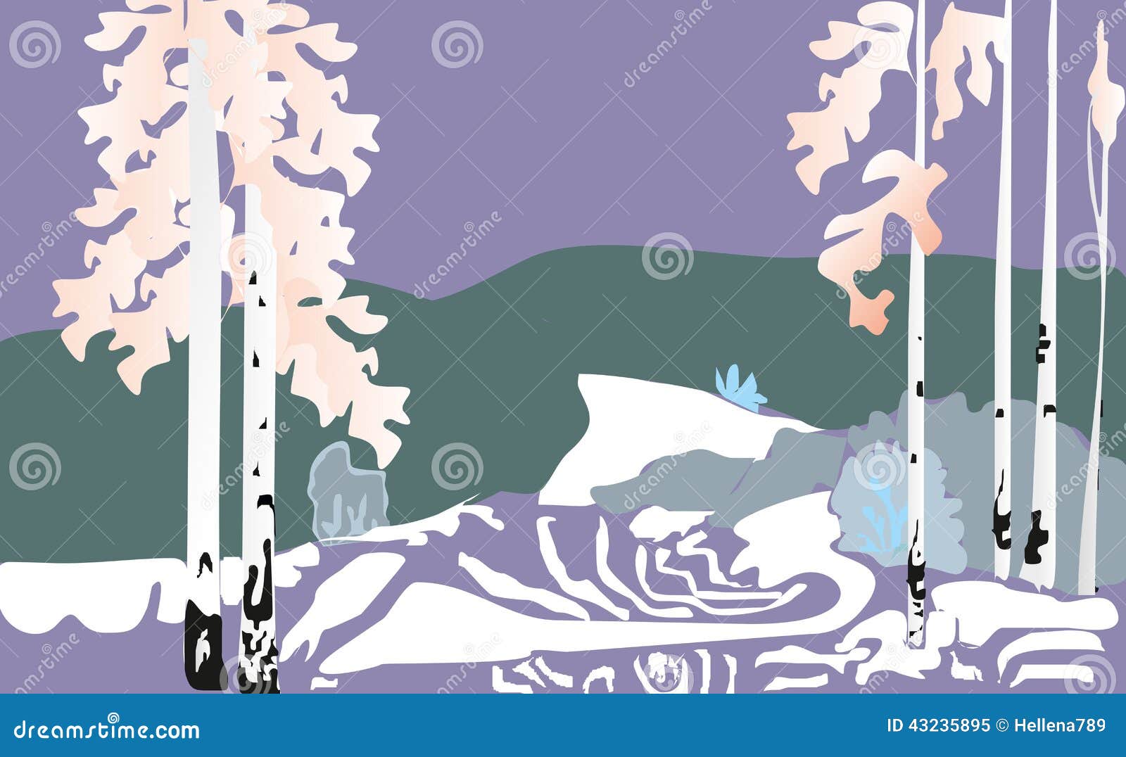 Spring night stock illustration. Illustration of nonrealistic - 43235895