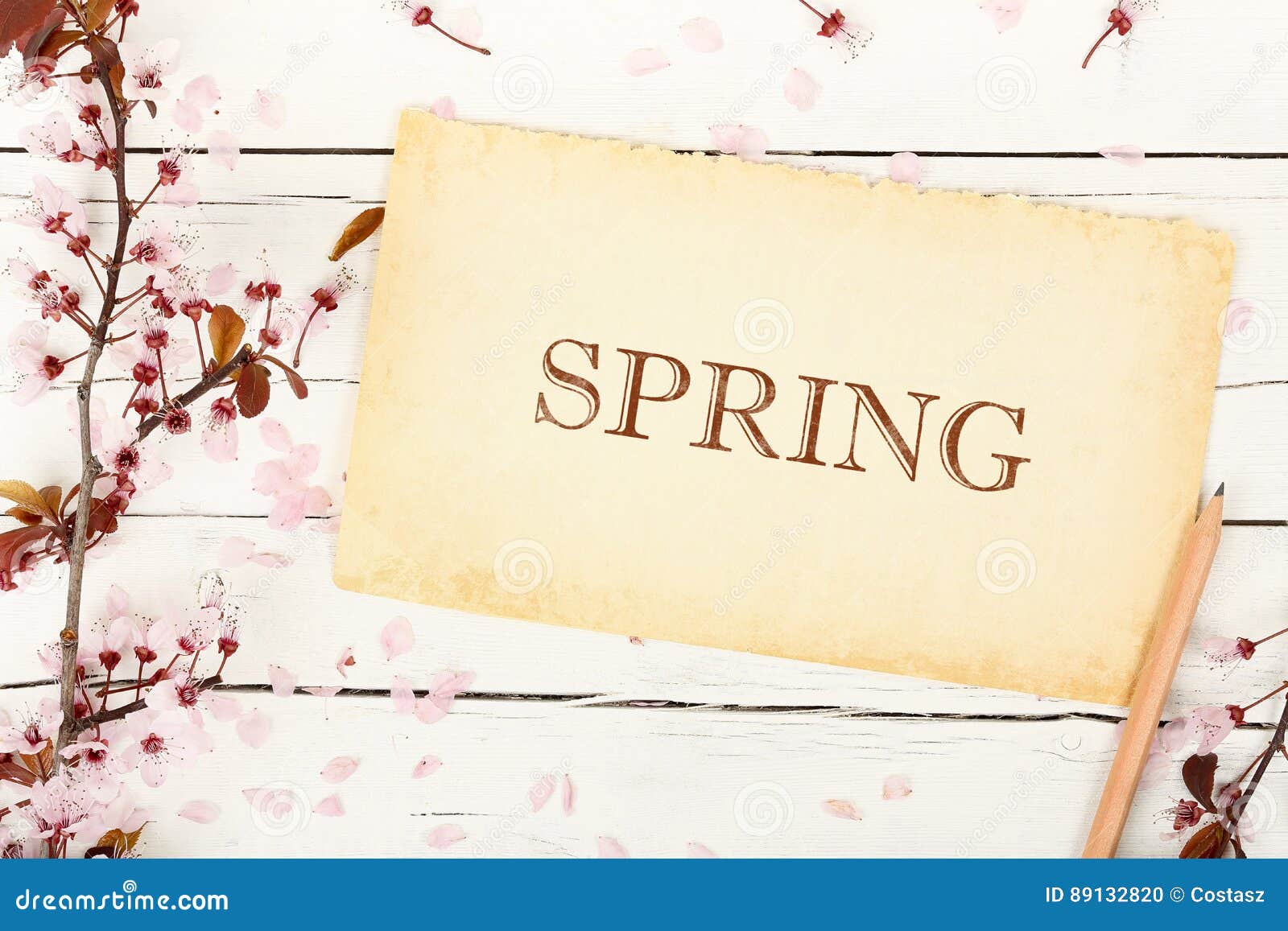 Spring note stock photo. Image of season, floral, april - 89132820