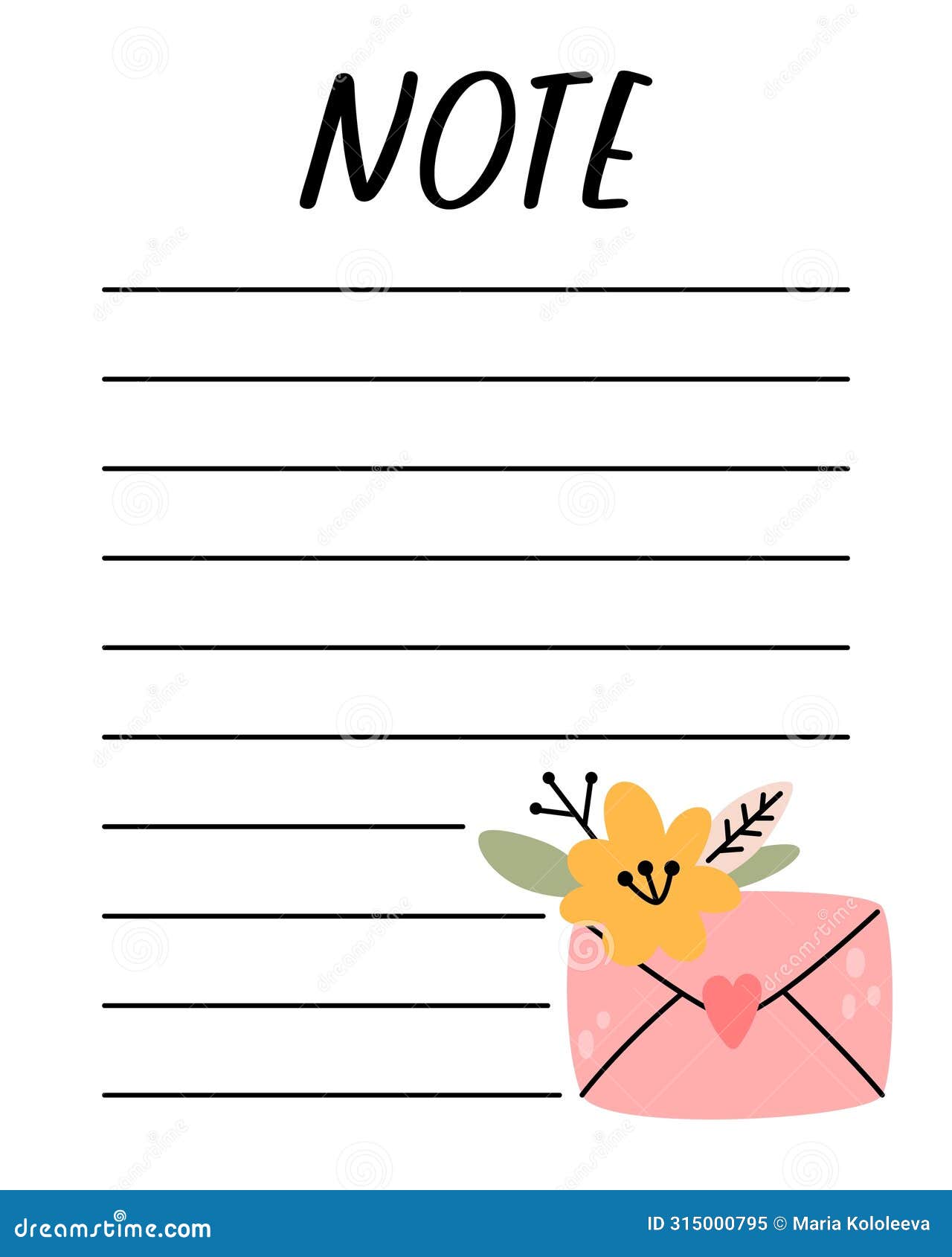 Spring Notes List Template. Organizer and Schedule with Place for Notes ...