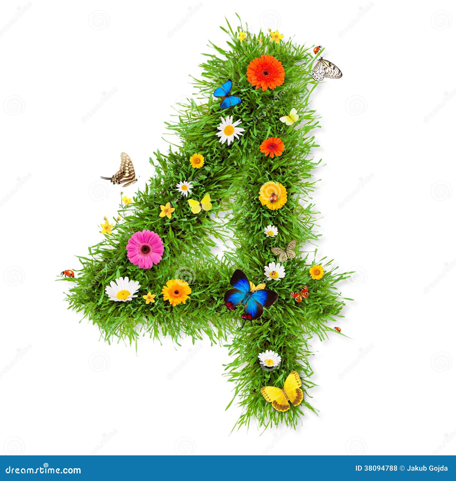 Spring number 4 stock illustration. Illustration of green - 38094788