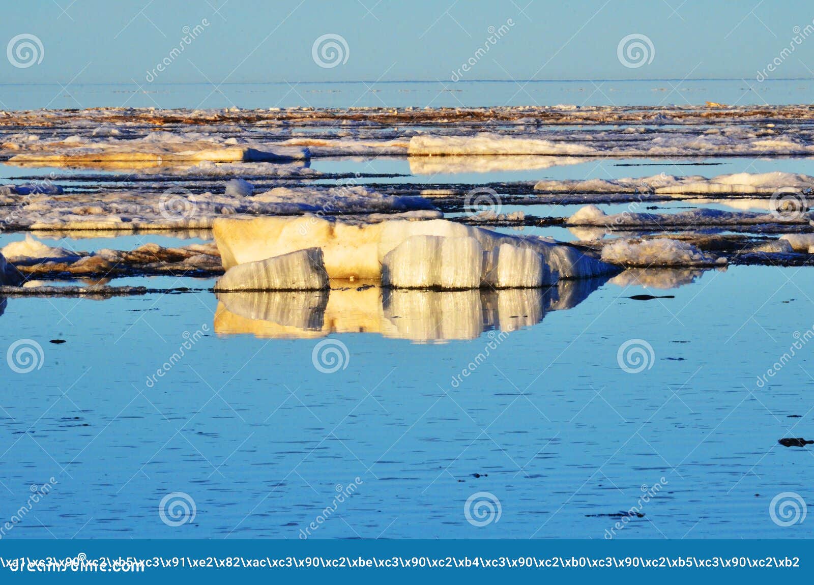 Spring on the Ob Bay stock photo. Image of sand, wave - 207679470