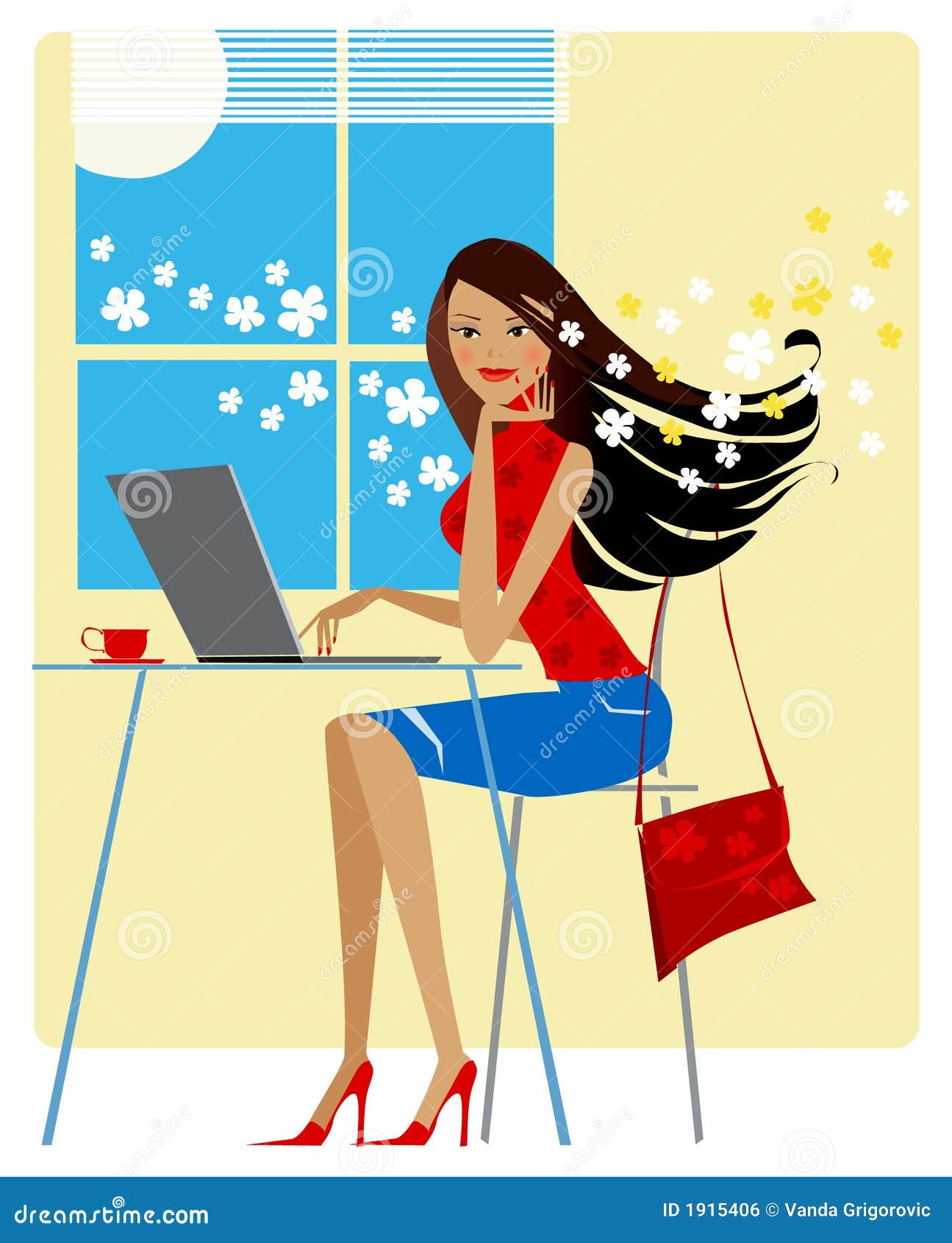 Spring at the office stock vector. Illustration of connection - 1915406