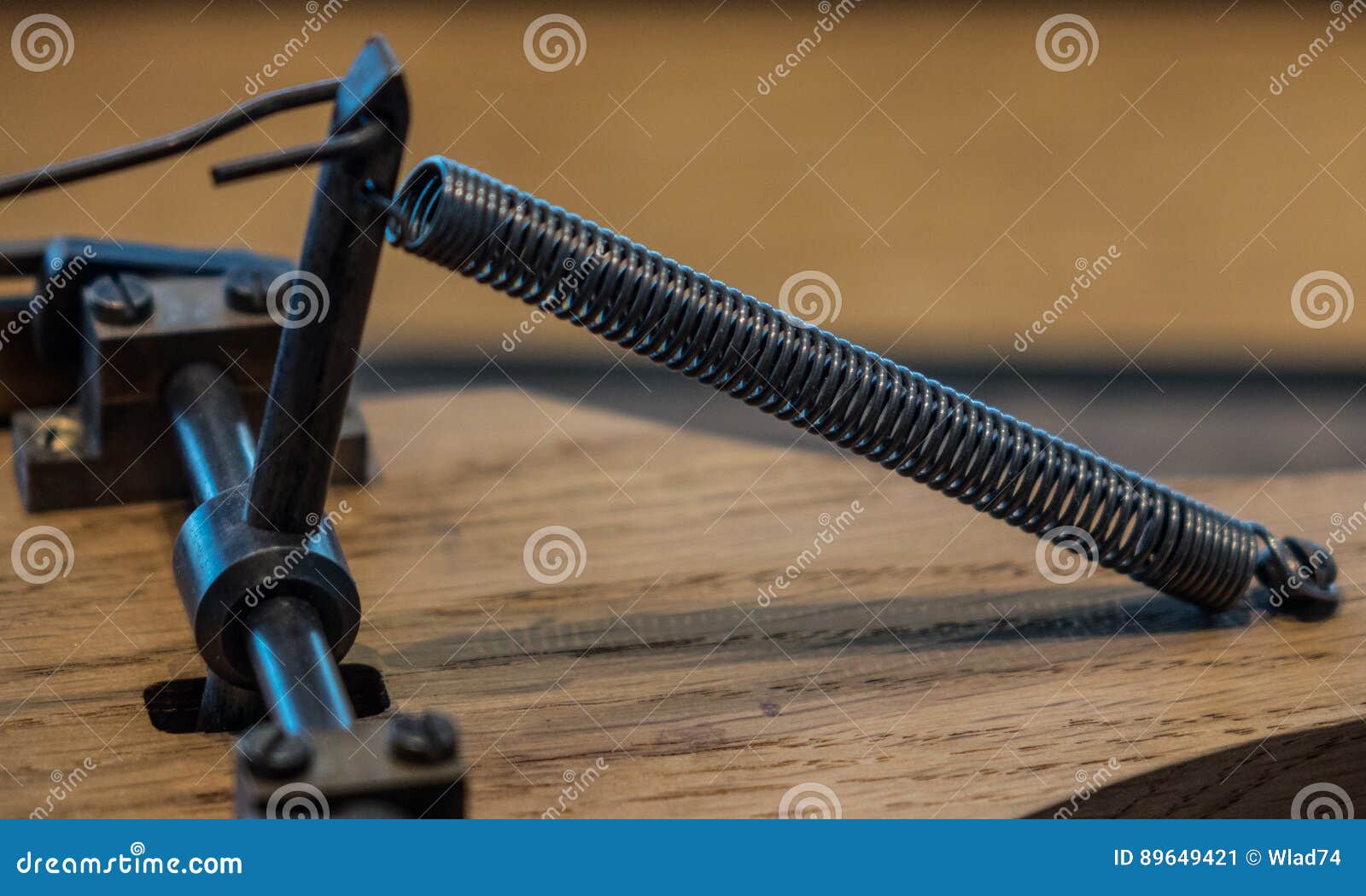 The Spring of an Old and Vintage Mechanism Stock Image - Image of ...