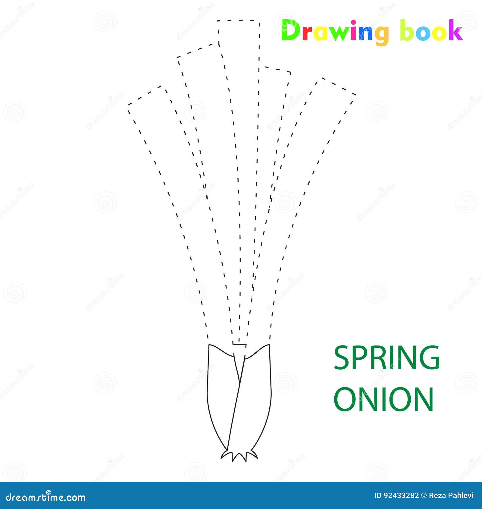 Spring Onion Coloring and Drawing Book Vegetable Design Illustration ...