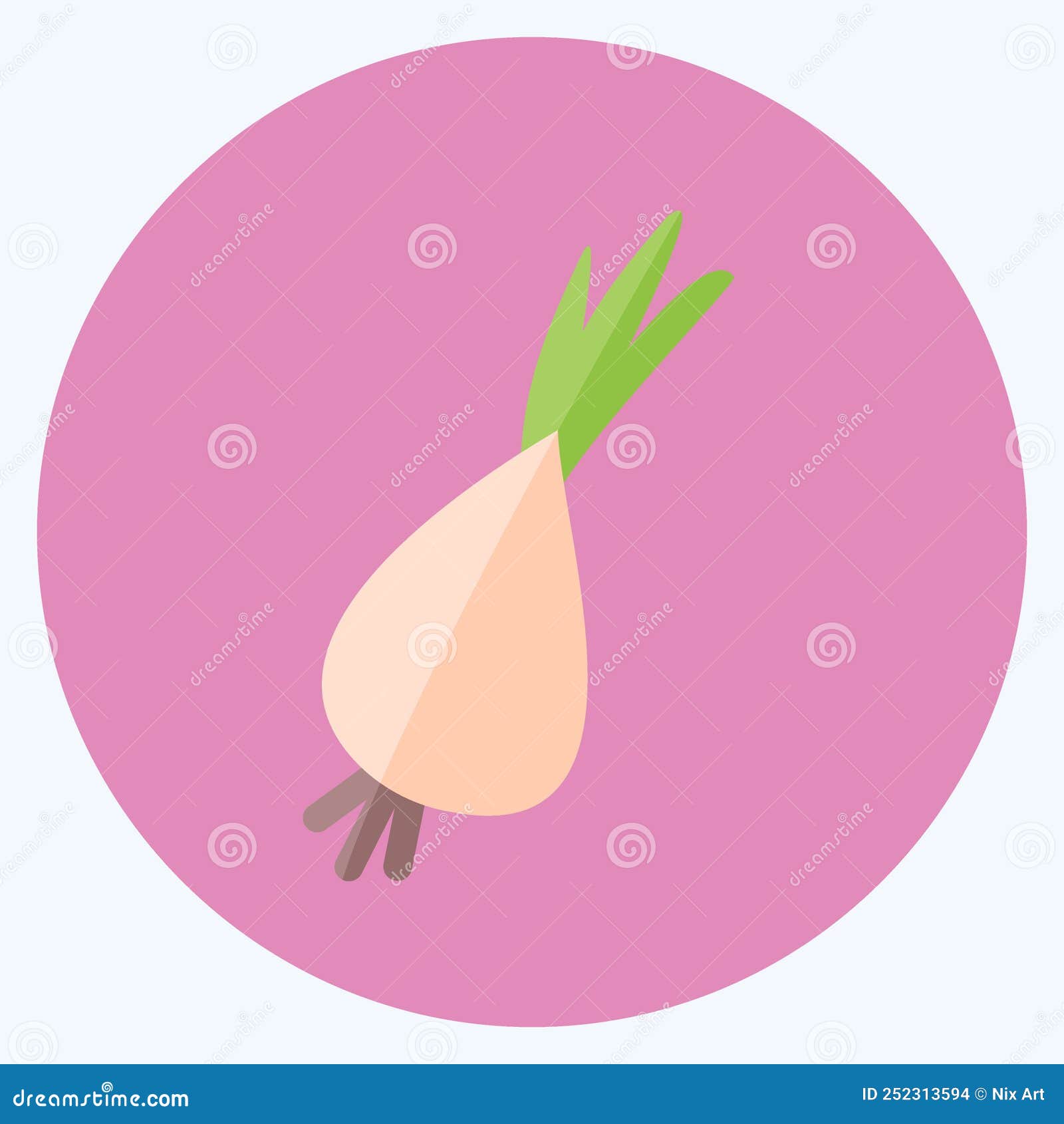 Spring Onion Icon in Trendy Flat Style Isolated on Soft Blue Background ...