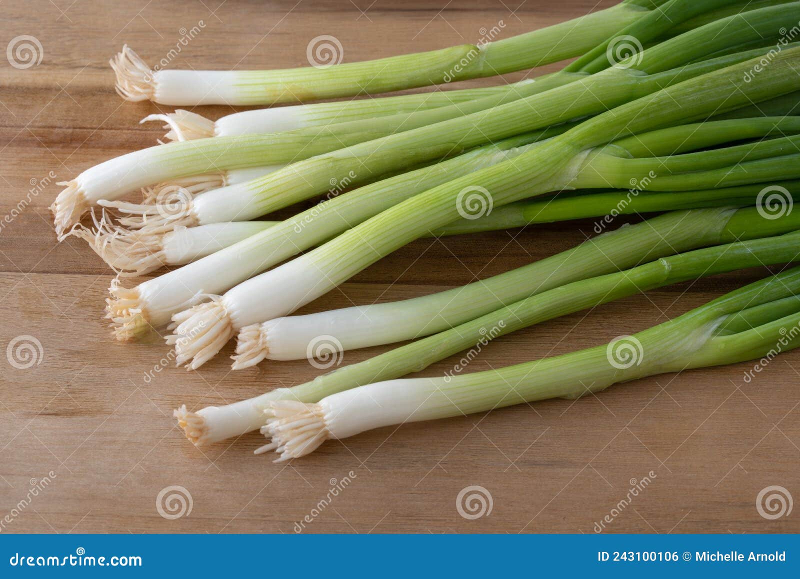 Spring Onions on a Cutting Board Stock Photo - Image of cutting, food ...