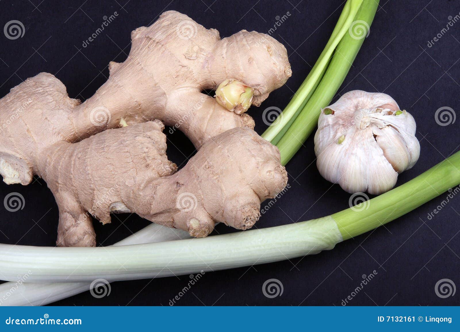 Spring Onions. Ginger. Garlic Stock Image - Image of healthy ...