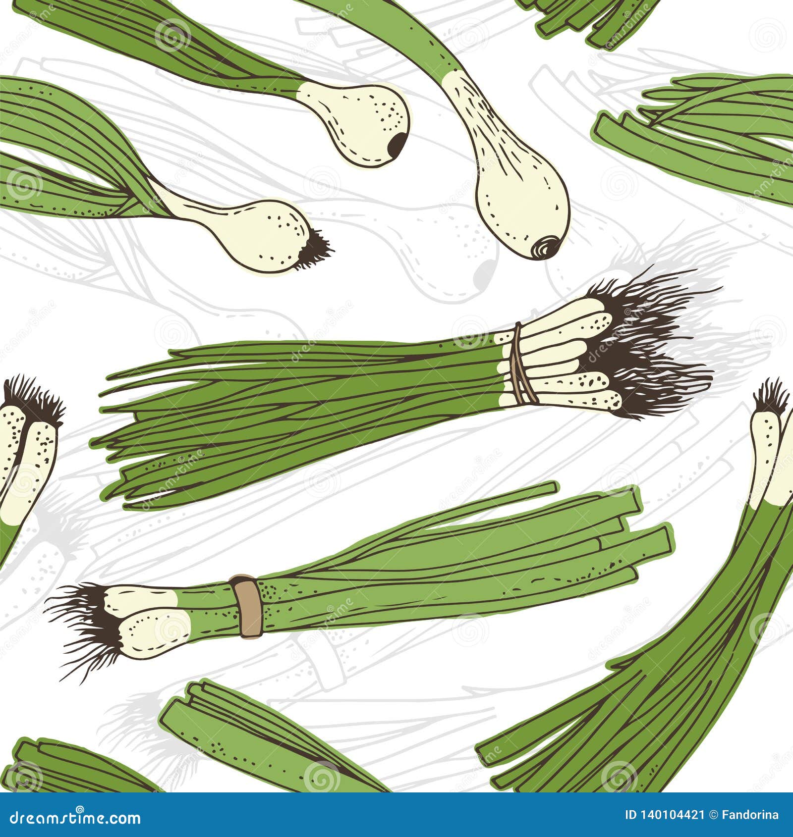 Spring onions pattern stock vector. Illustration of onions - 140104421