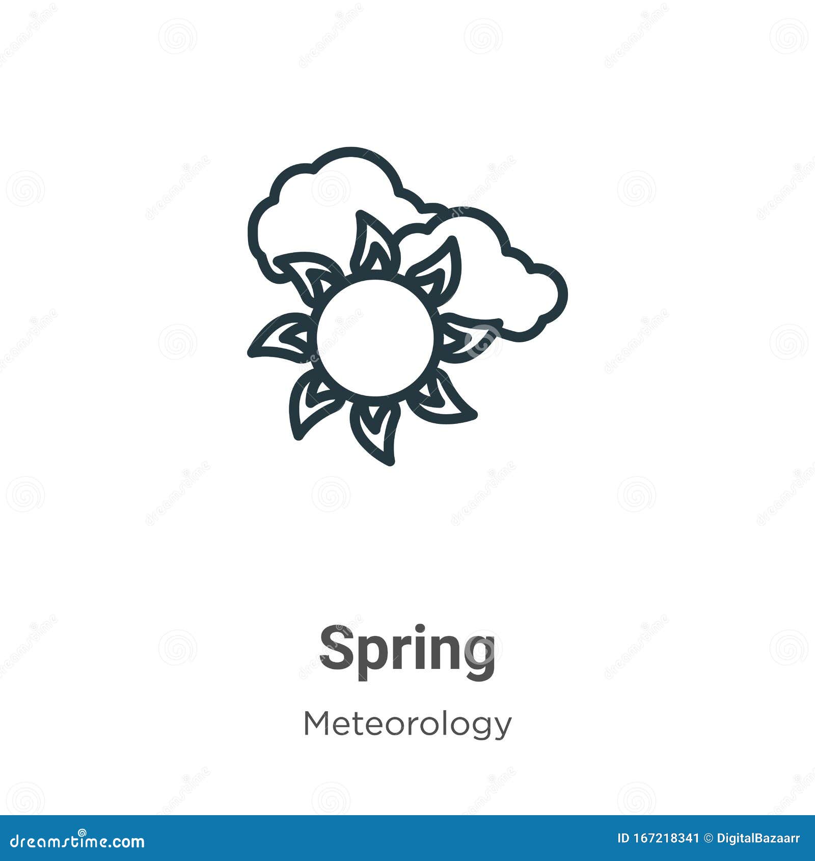 Spring Outline Vector Icon. Thin Line Black Spring Icon, Flat Vector ...