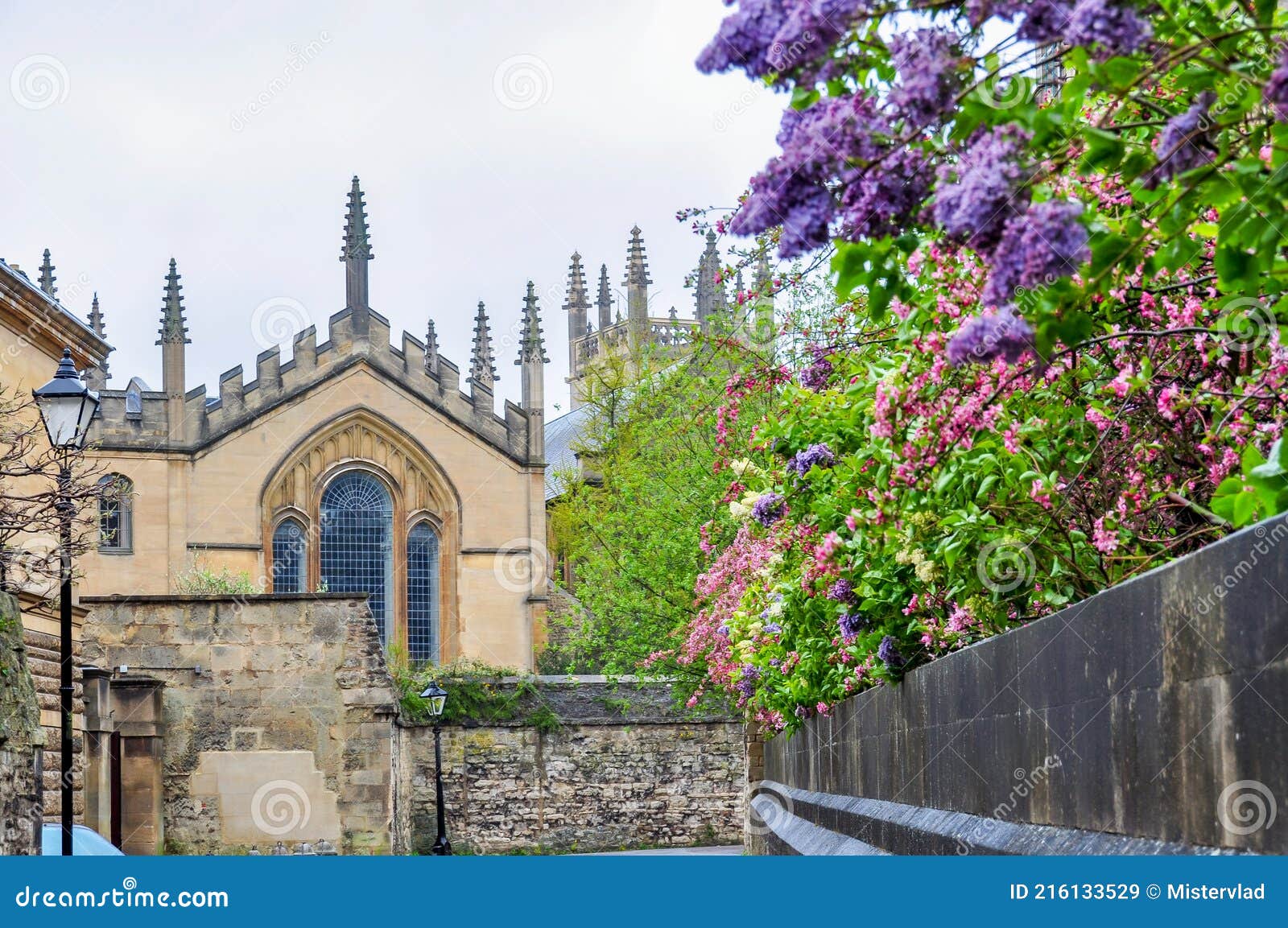 Spring in Oxford town, UK stock image. Image of ancient - 216133529