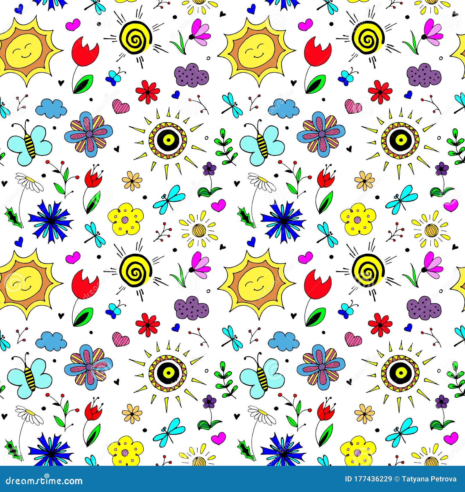 Spring Pattern. Seamless Vector Backdrop Stock Vector - Illustration of ...