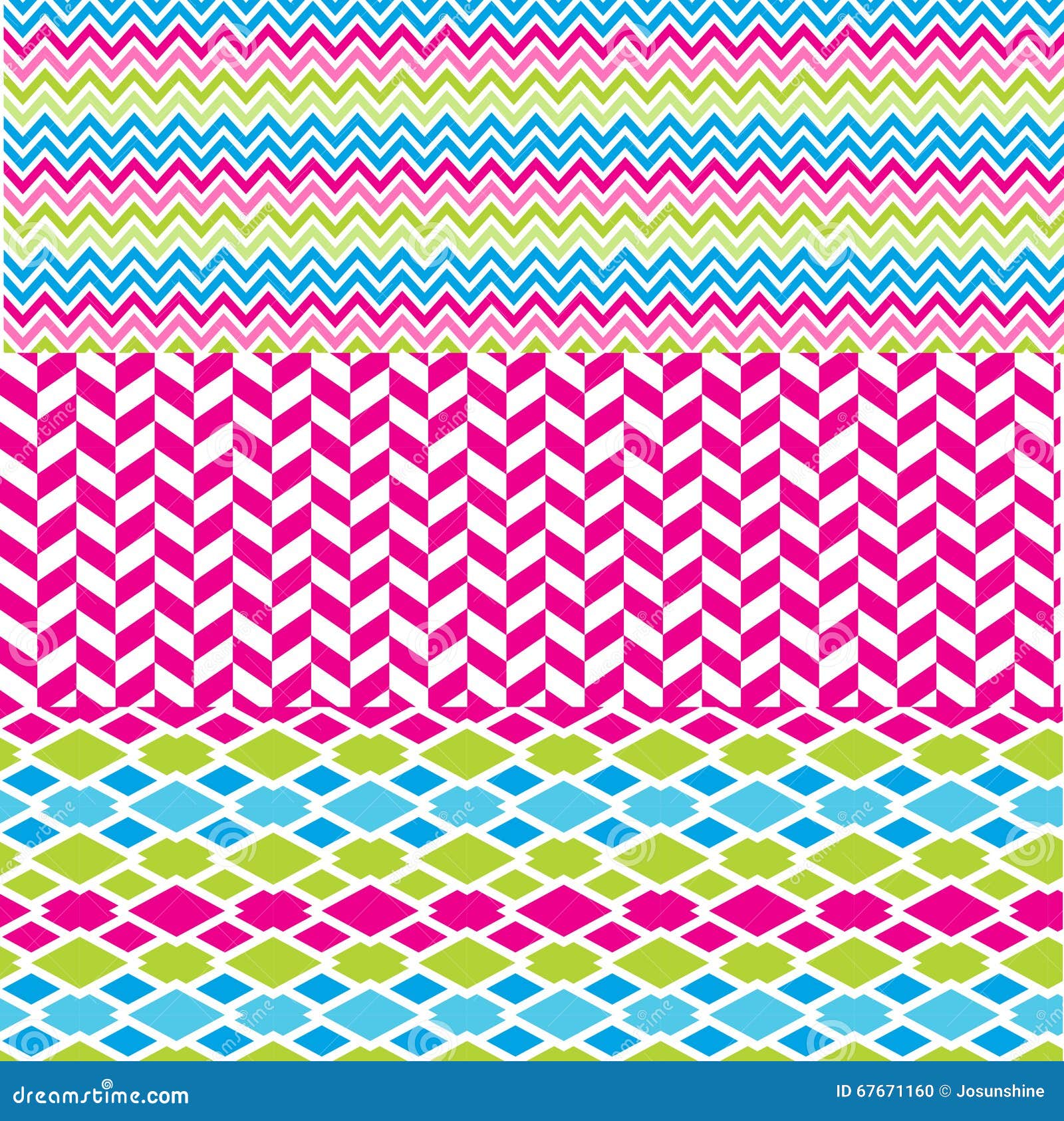 3 Spring Patterns Chevron Diamonds Stock Vector - Illustration of ...
